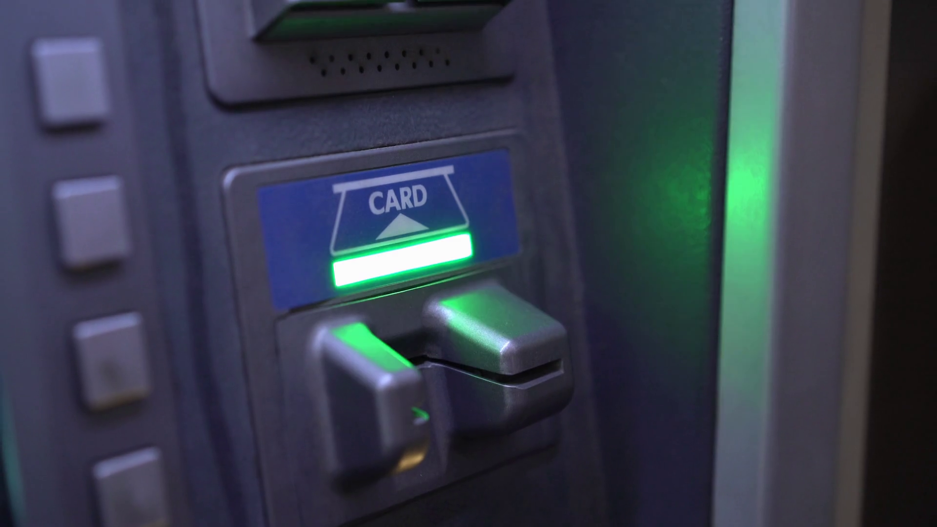 Atm Card Insertion Slot Blinking Green Light Stock Footage SBV ...