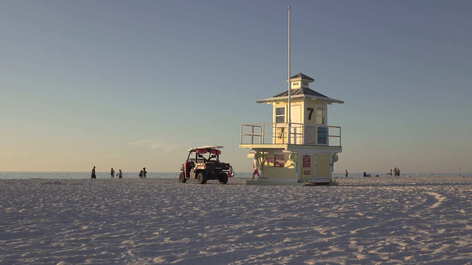 Beach Watchtower At Sunset In Clearwater Stock Footage SBV-338846165 ...