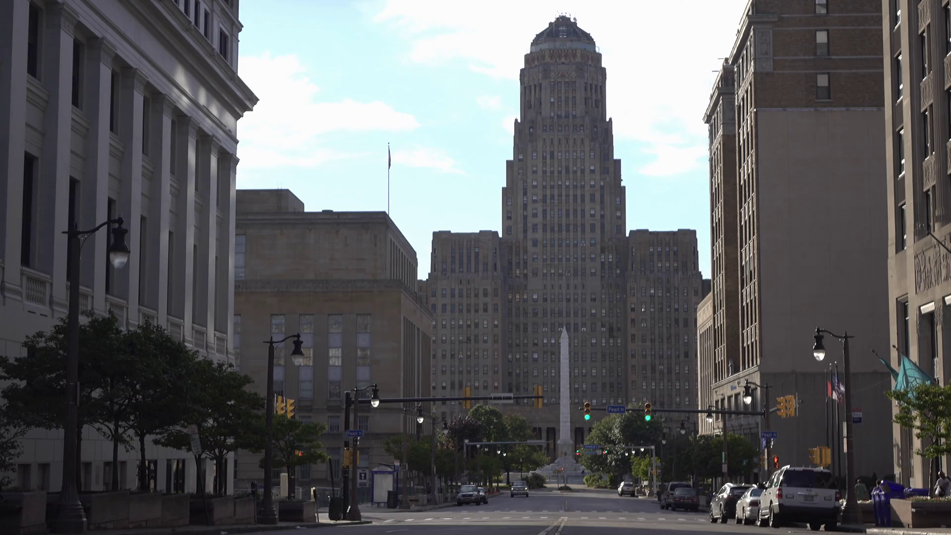 City Hall In Distance Of Downtown Buffalo Stock Footage SBV-330437446 ...