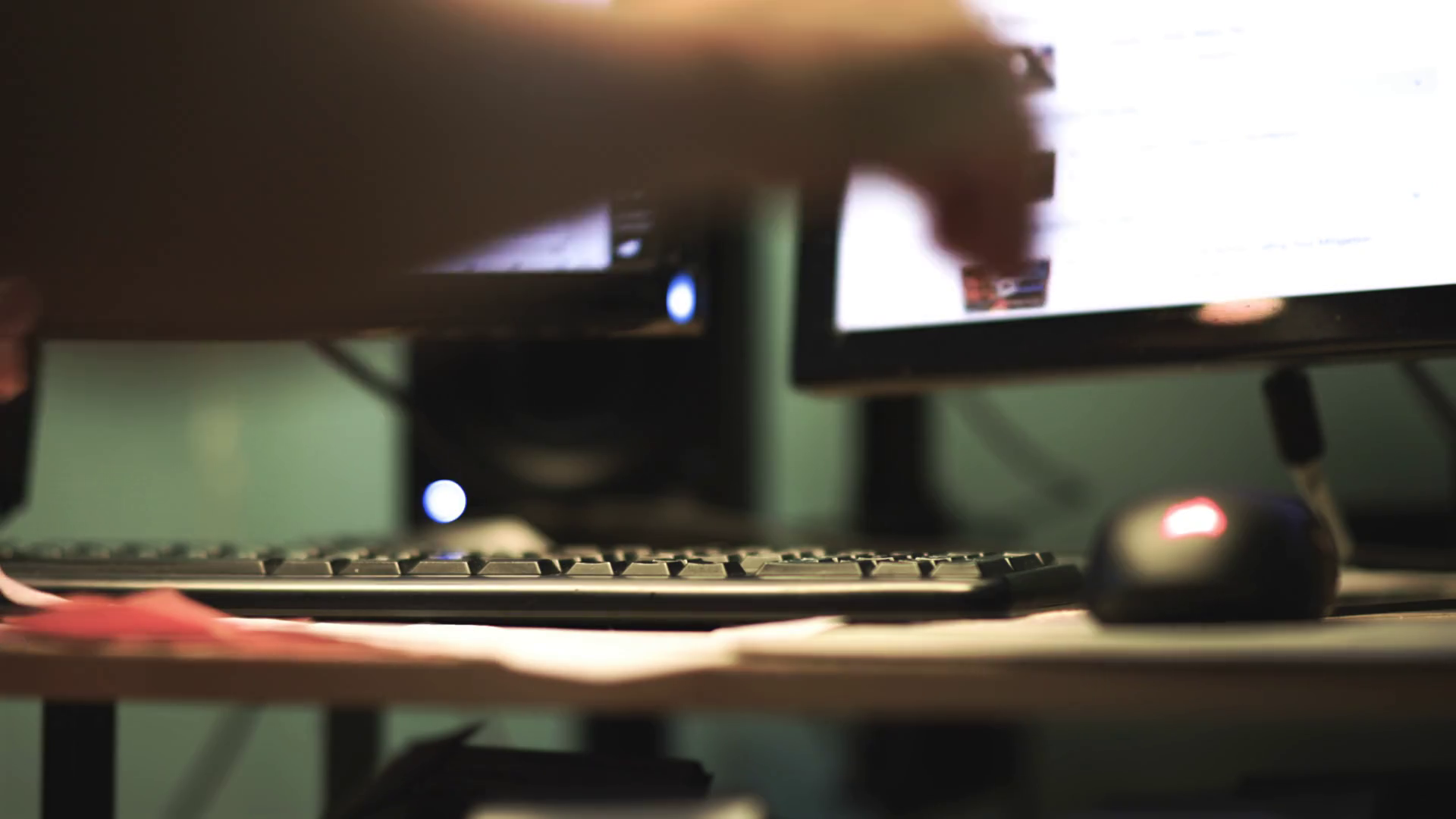 Cluttered Computer Desk With Creepy Person Stock Footage SBV-347461011 ...