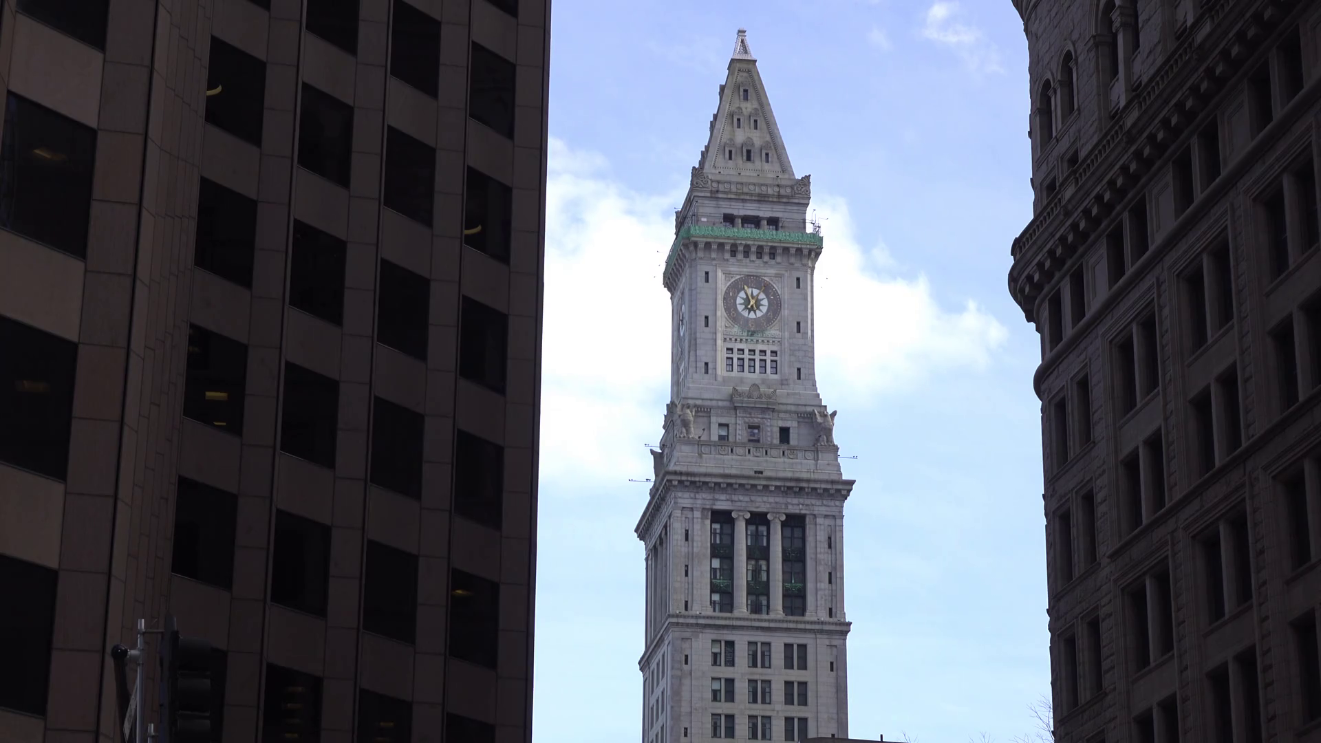 Custom House Clock Tower In Downtown Boston Stock Footage SBV-338834365 ...