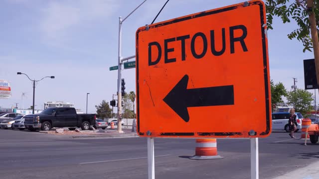 Detour Sign Stock Footage Royalty Free Video Clips Storyblocks