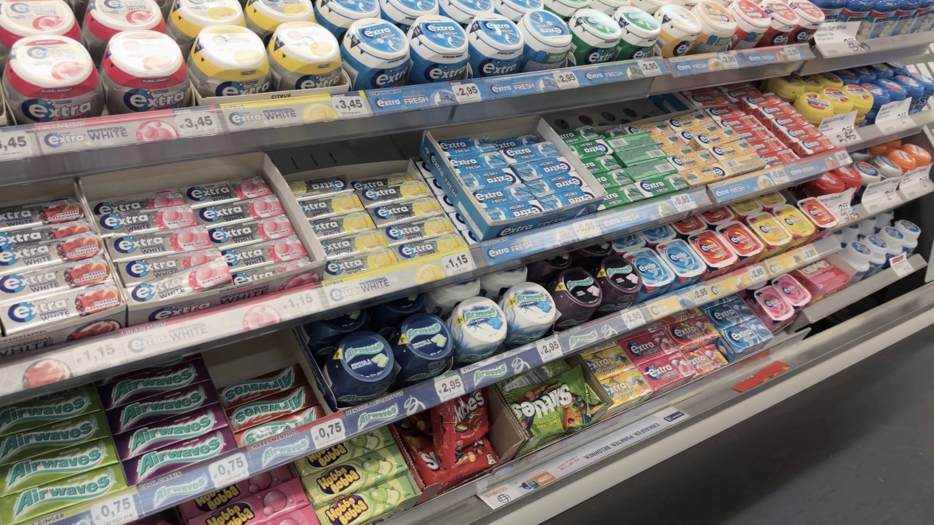 Gum Choices At European Supermarket 4k Stock Footage SBV-352789888 ...