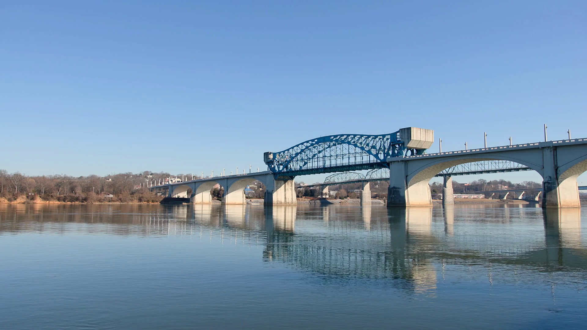 Market Street Bridge Tennessee River Stock Footage SBV-348511198 ...
