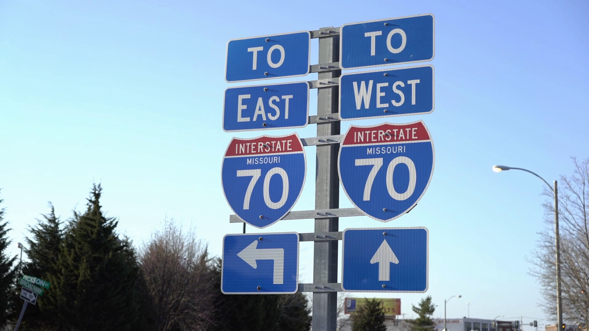 Missouri State Route 70 sign for interstate ramp 4k Stock Video Footage ...