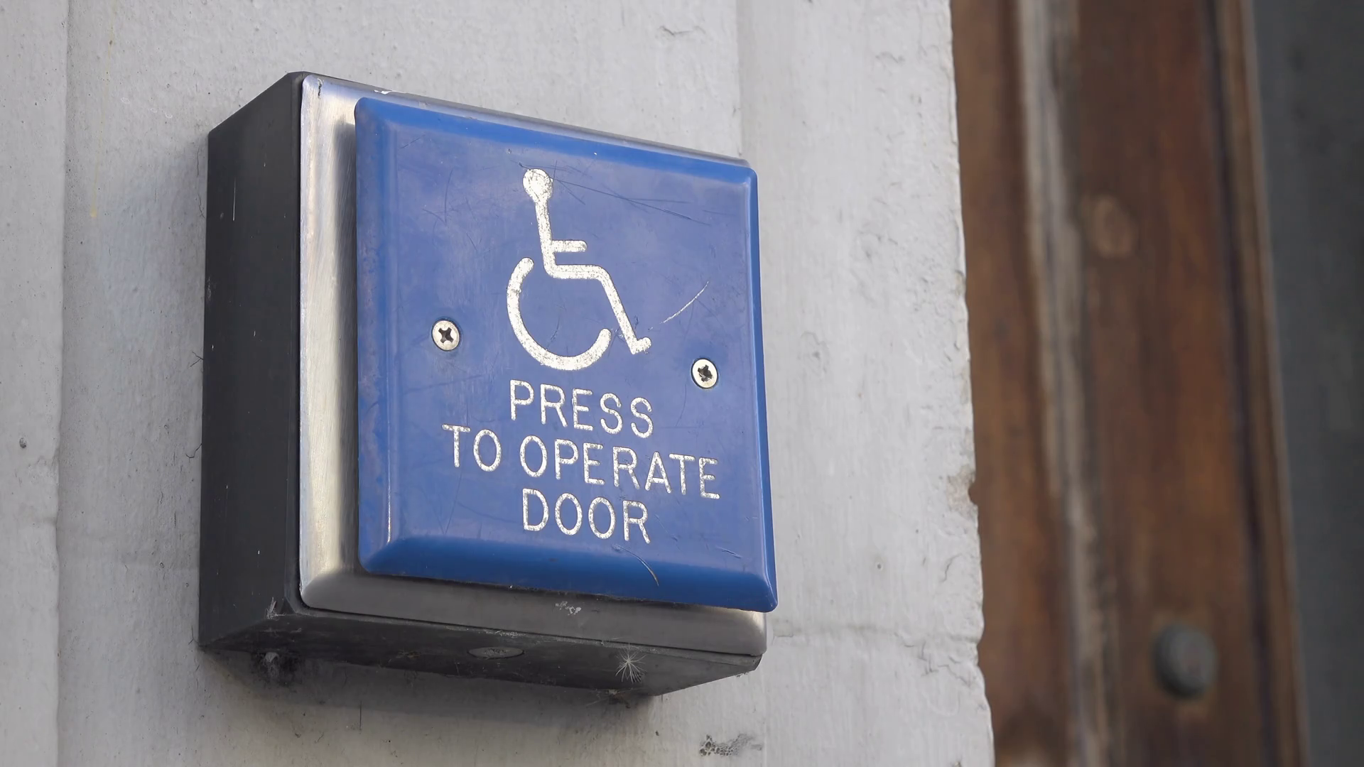Press To Operate Handicap Entrance Button 4k Stock Footage SBV ...