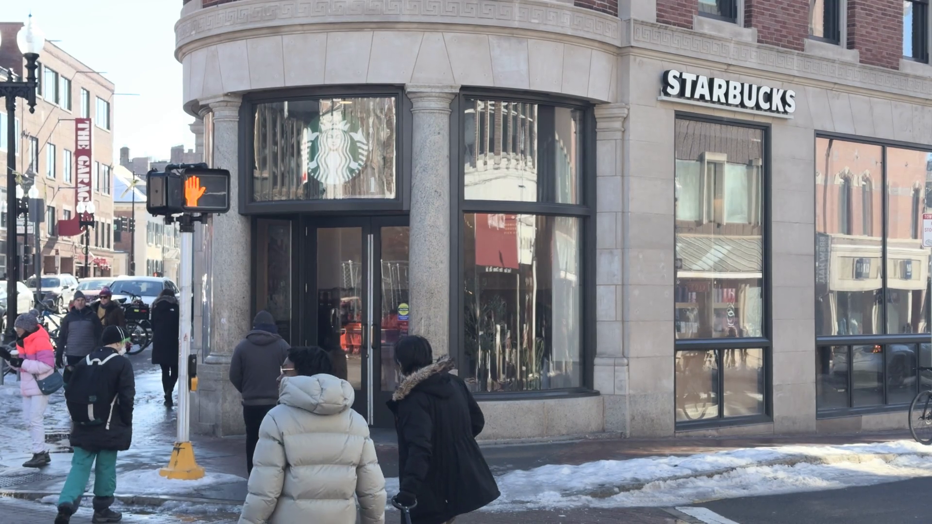 Starbucks On Corner Of Downtown Cambridge 4k Stock Footage SBV ...