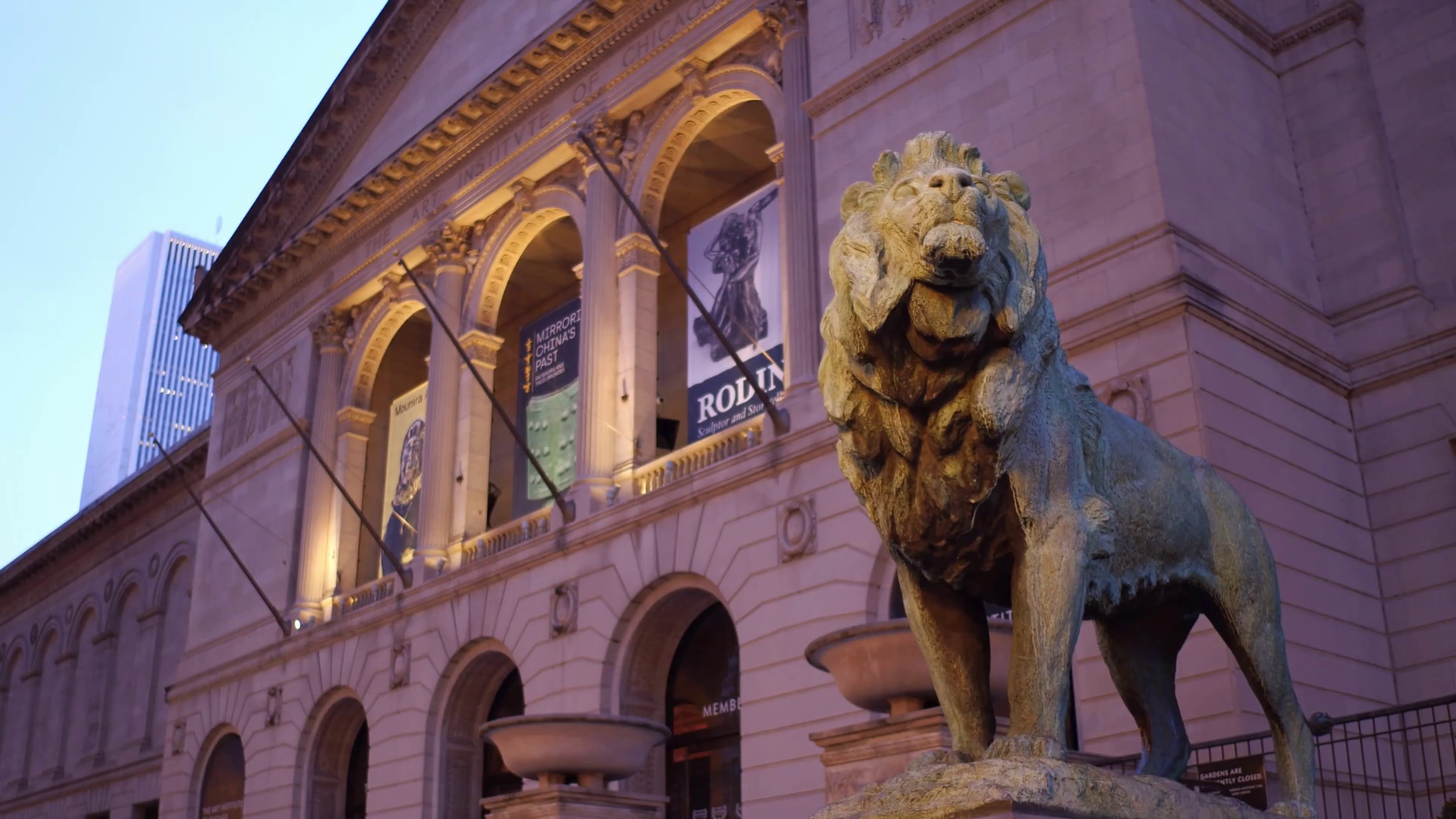 The Art Institute Of Chicago Lion On Stock Footage SBV-322940481 ...