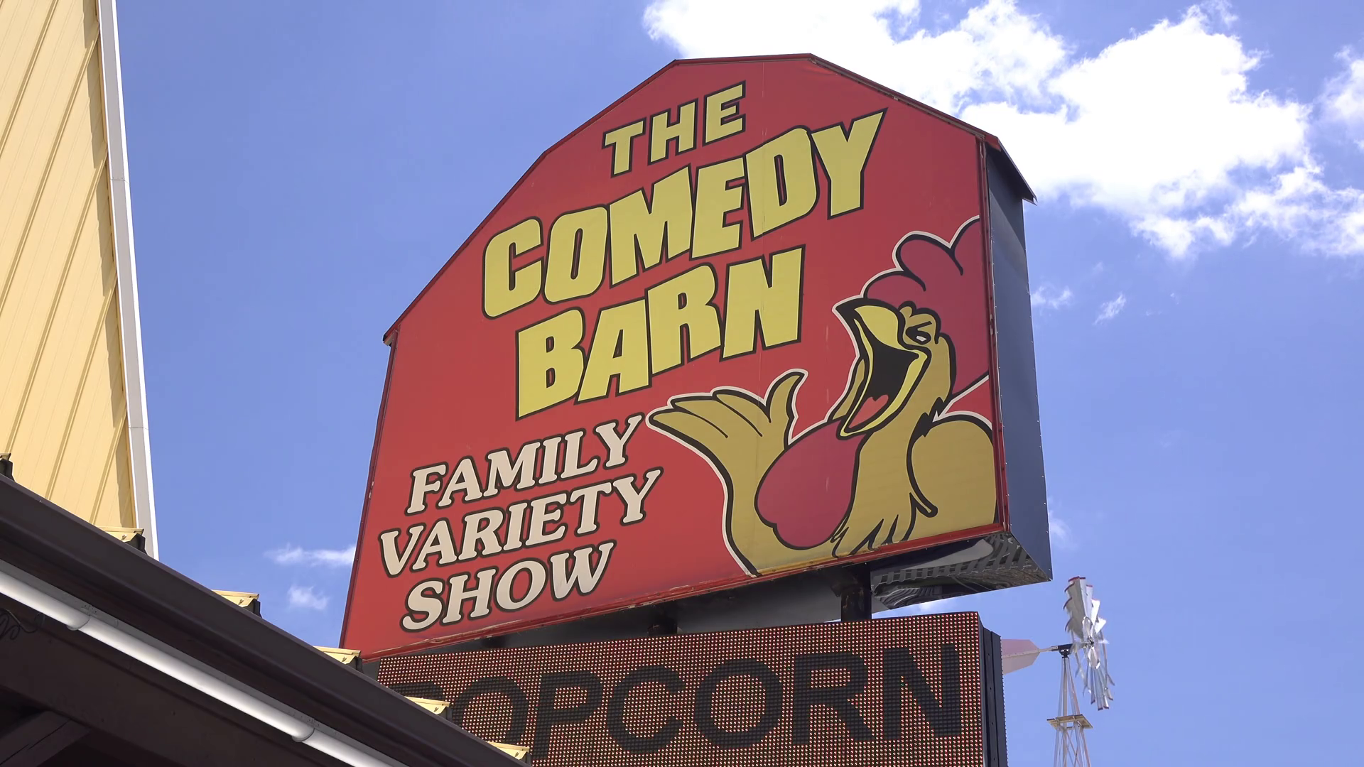 The Comedy Barn Advertisement Sign On Stock Footage SBV-338972068 ...