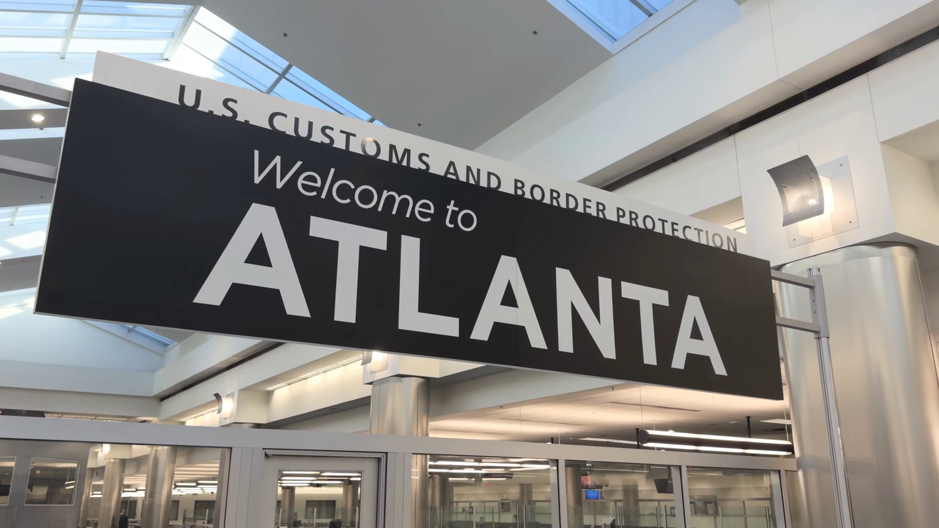 Us Customs Border Protection Sign In Atlanta Stock Footage SBV ...