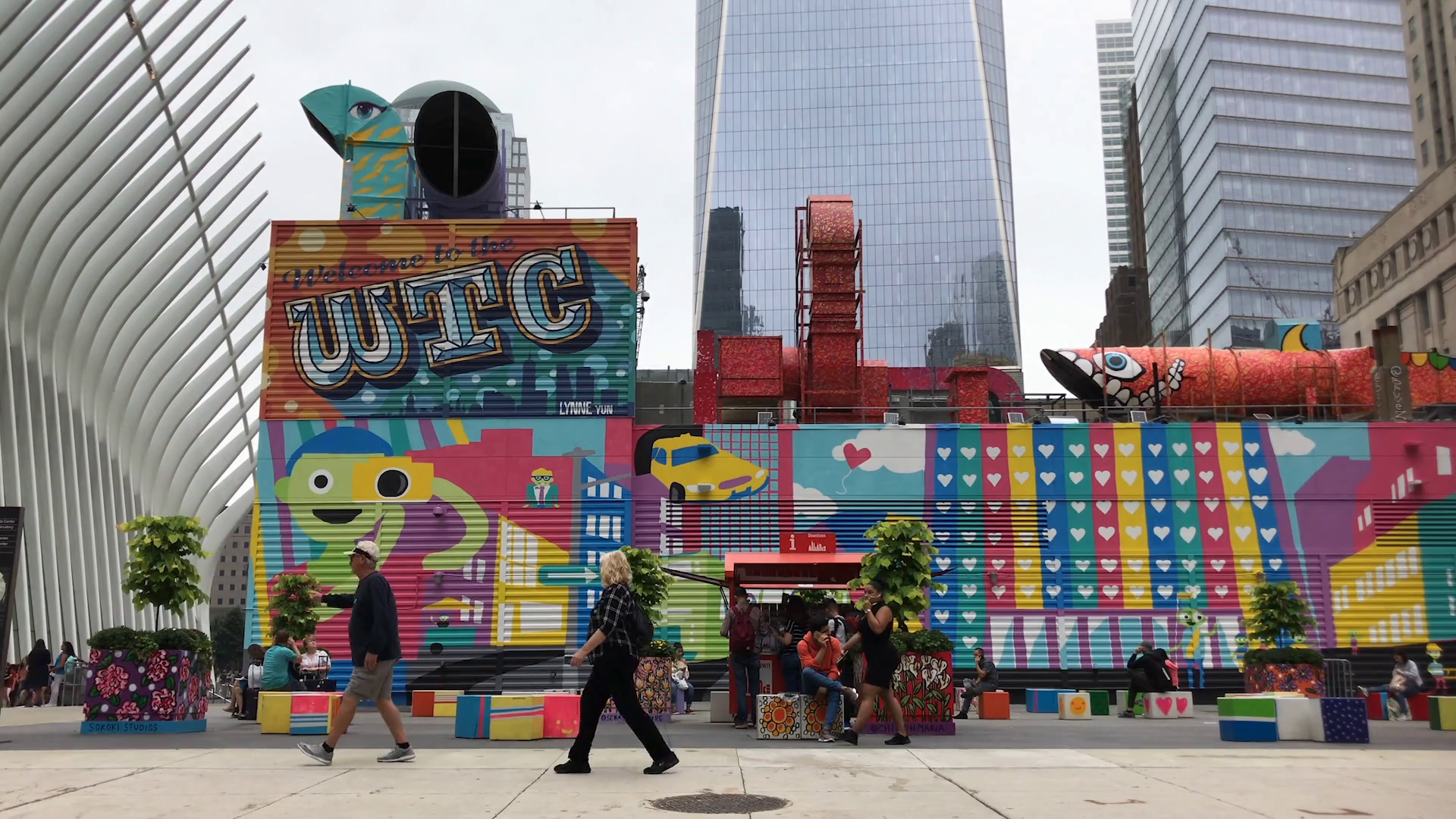 Welcome To WTC container park downtown Manhattan Stock Video Footage 00 ...