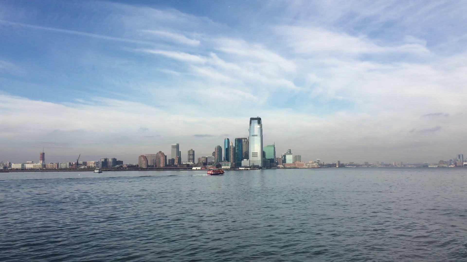 View Of New Jersey From Hudson River Water 4k Stock Footage SBV ...
