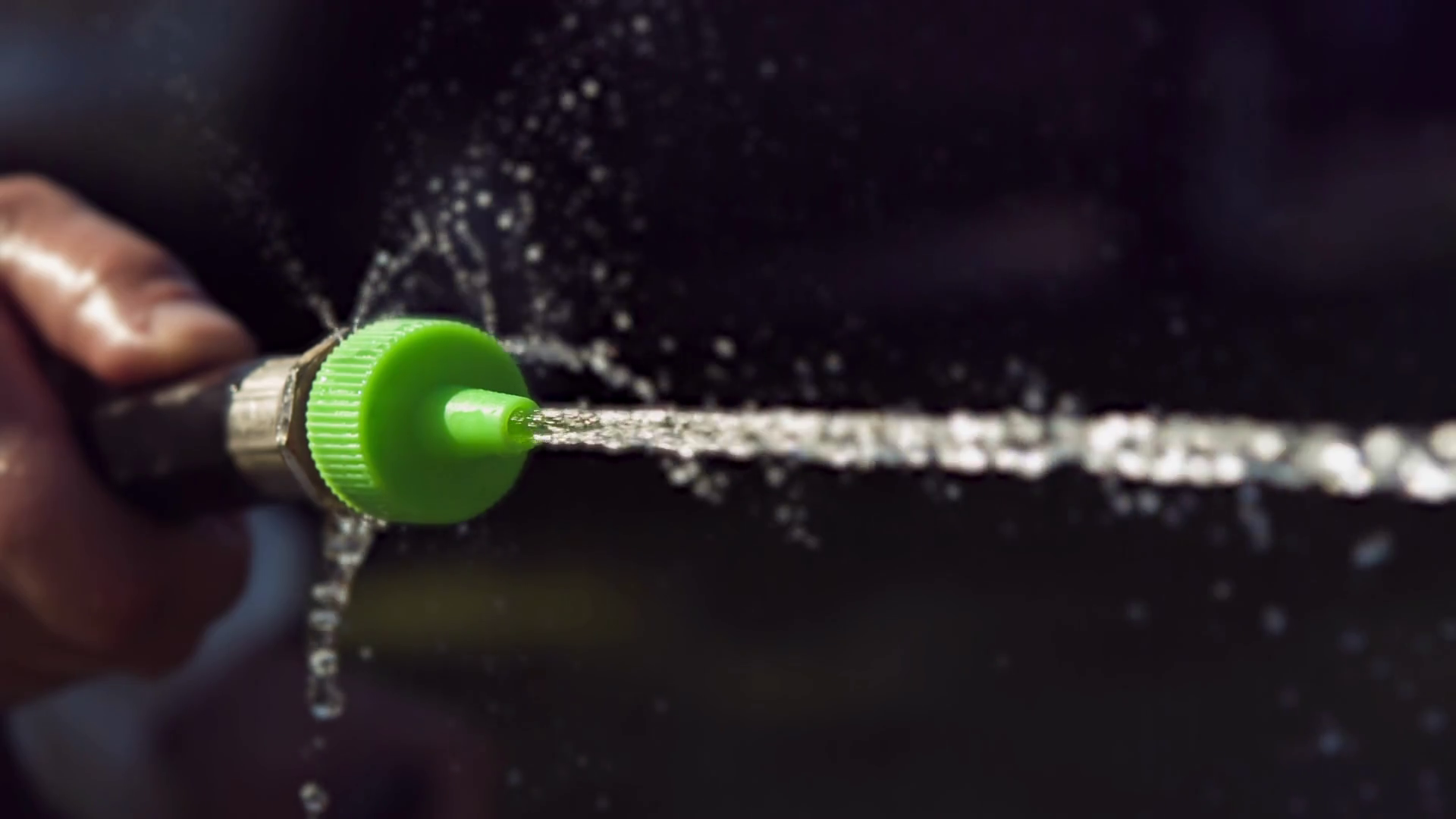 Water From Garden Hose Sprayed Out Of Nozzle Stock Footage SBV ...