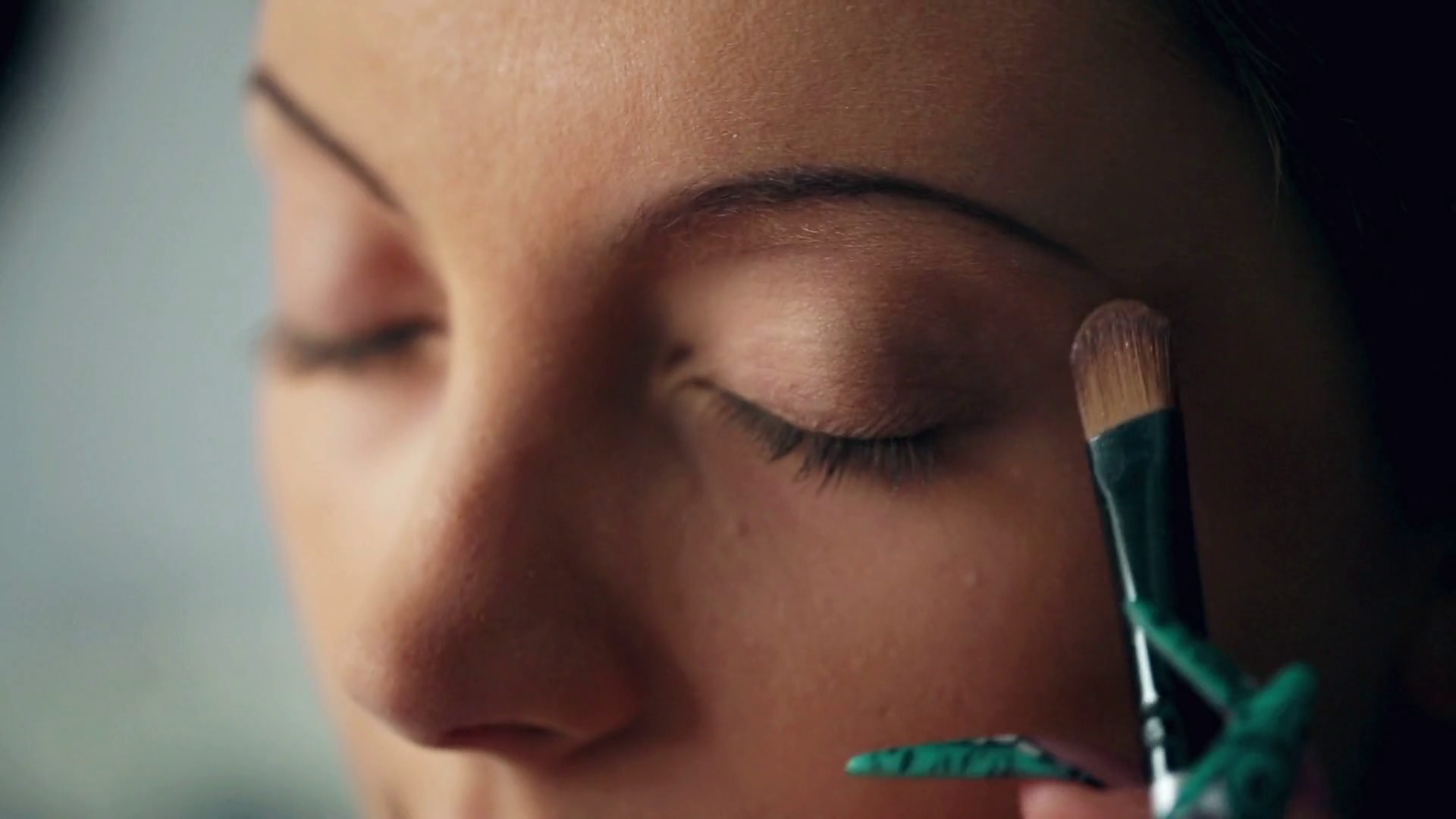 Makeup Artist Makes Models Eye Makeup Stock Footage SBV-306066173 ...