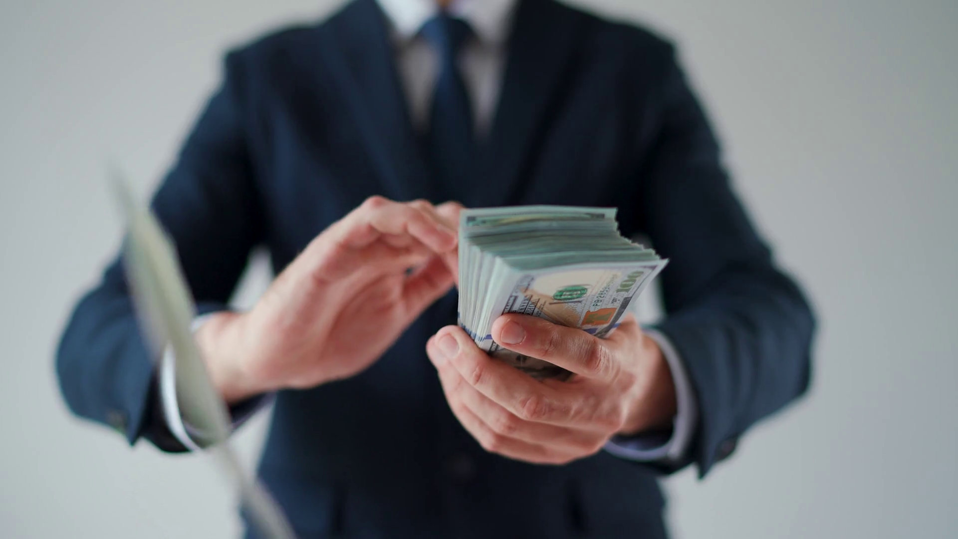 Formally Dressed Man Makes Money Rain From Stock Footage SBV-347151468 - Storyblocks