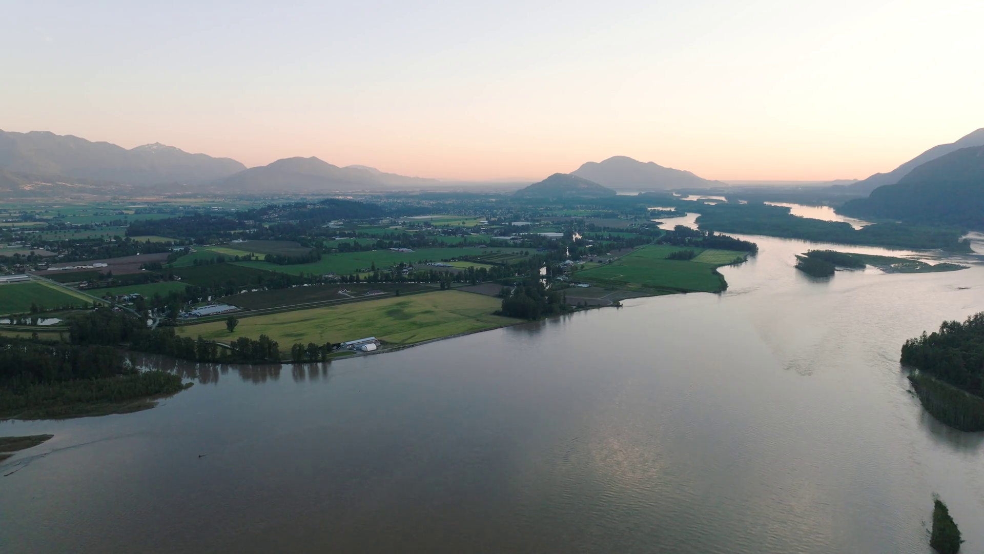 Aerial View Of Fraser River Valley Mountain Stock Footage SBV-347806666 ...