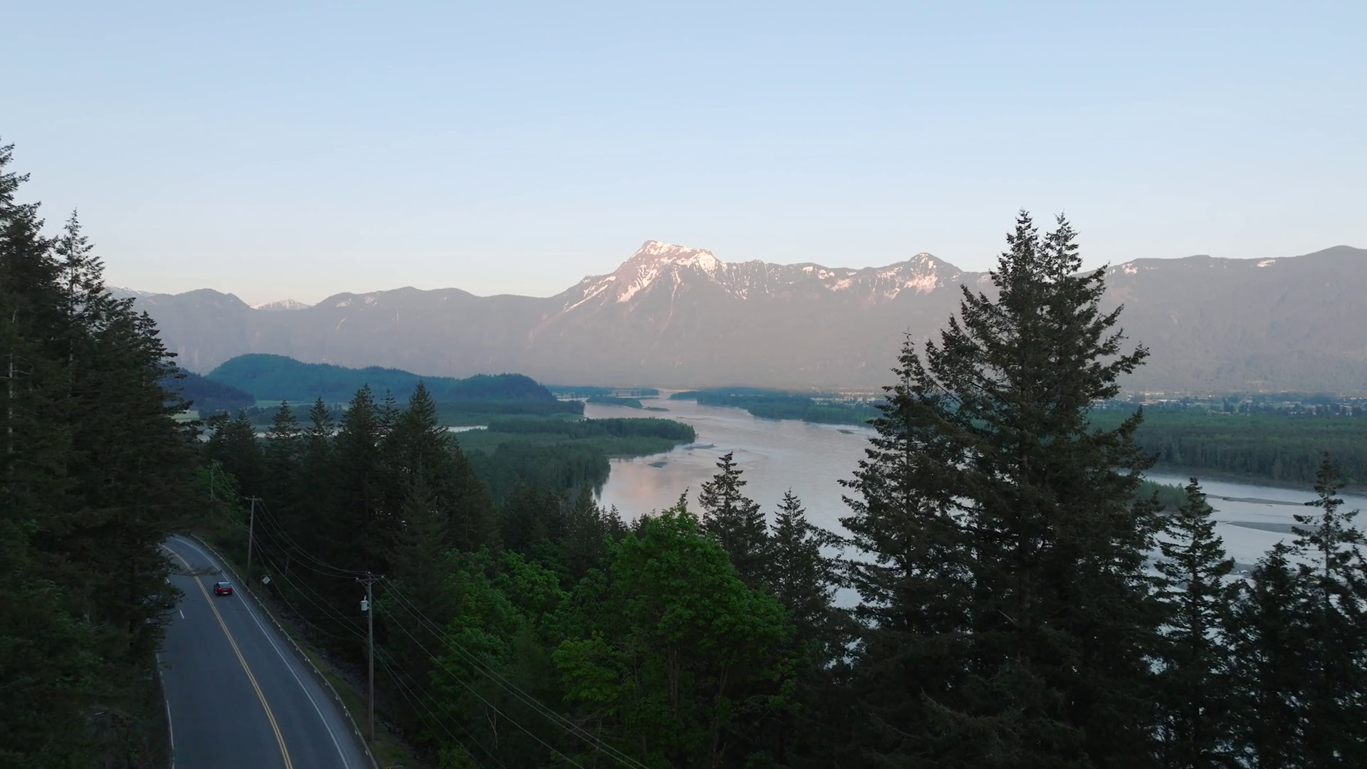 Aerial View Of Fraser River Valley Mountain Stock Footage SBV-348394047 ...