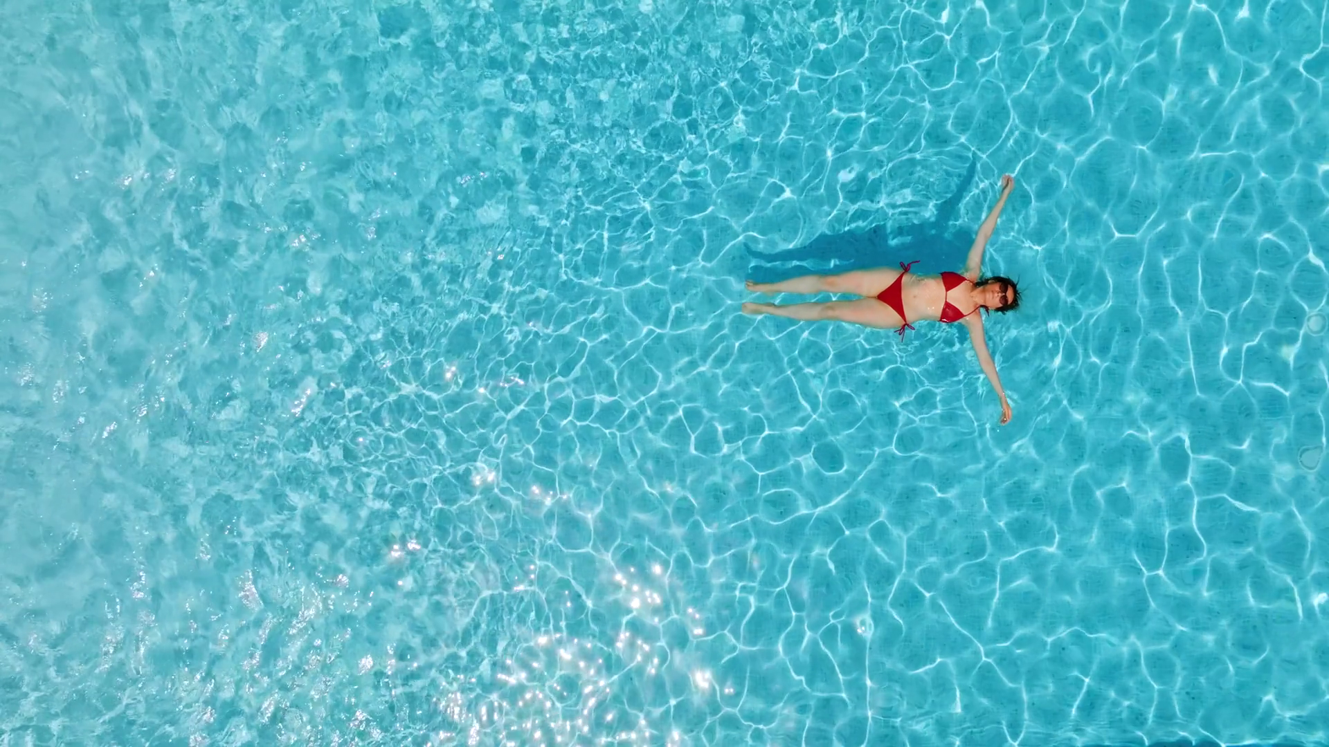 Top Down View Of Woman In Redre Swimsuit Stock Footage SBV-348778109 ...