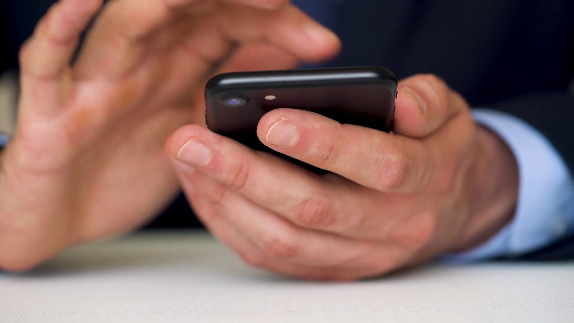 Businessman Using Smartphone Text Messaging Stock Footage SBV-316440498 ...