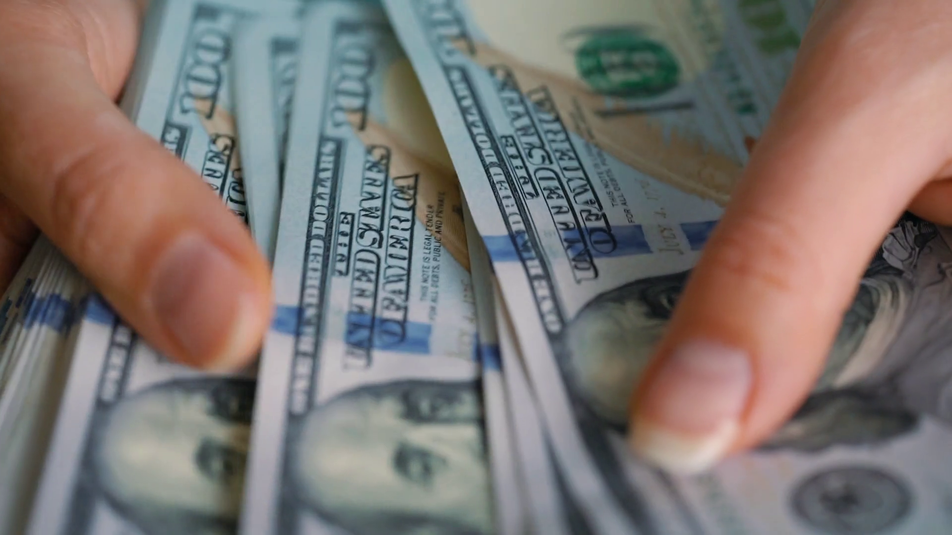 Close-up Of Woman's Hands Counting Hundred Stock Footage SBV-320006341 - Storyblocks