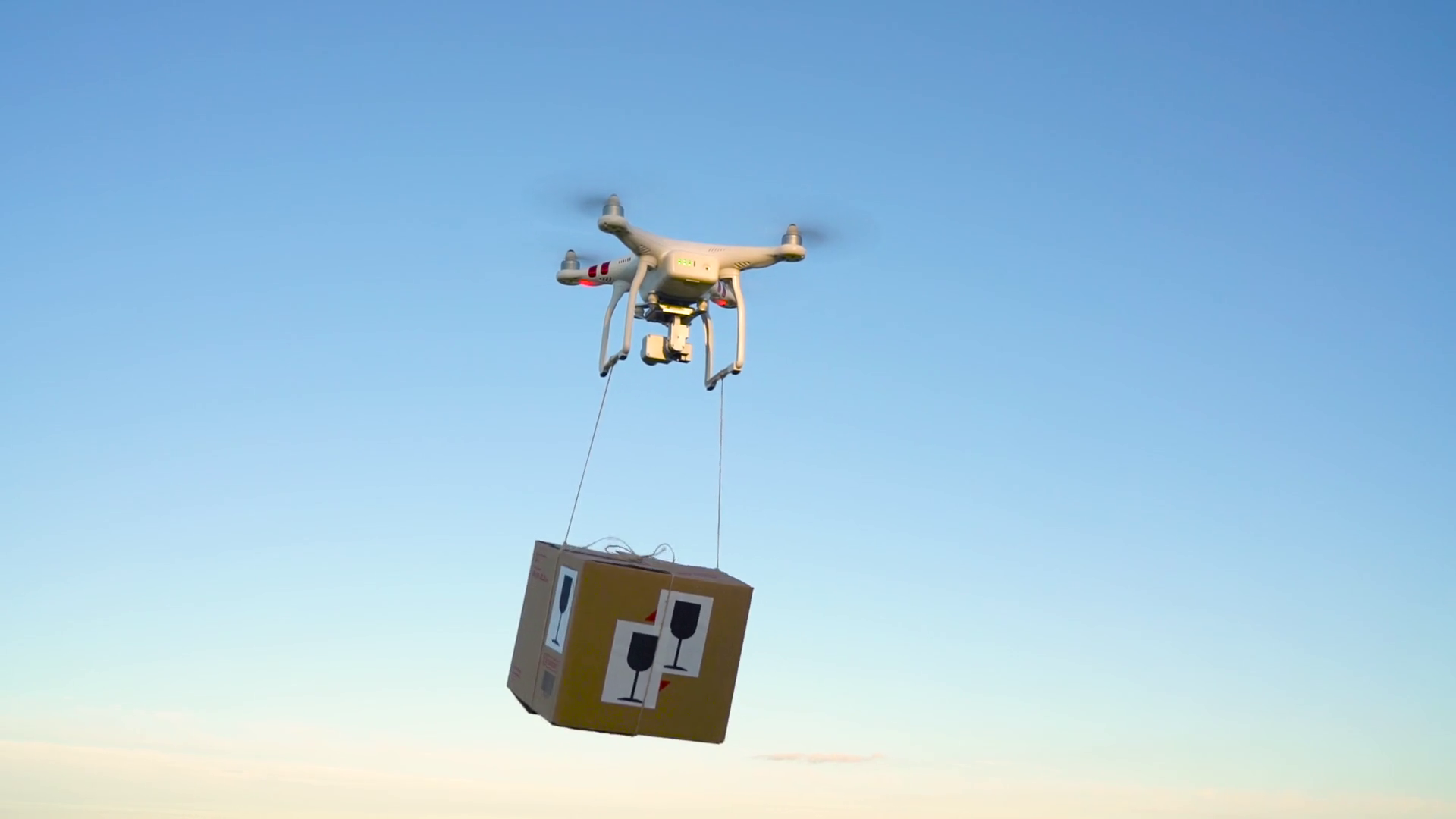 Drone Delivering Package On Sky Background Stock Footage SBV-316440121 ...