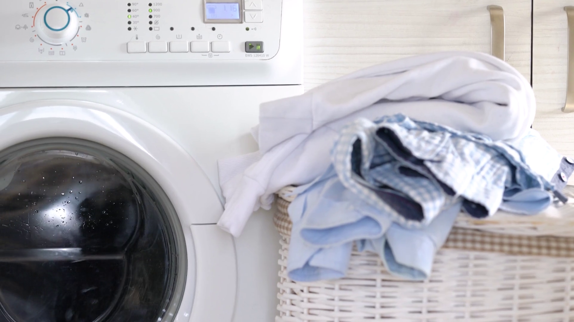 Laundry Is Washed In Washing Machine Clean Stock Footage SBV-333392155 ...
