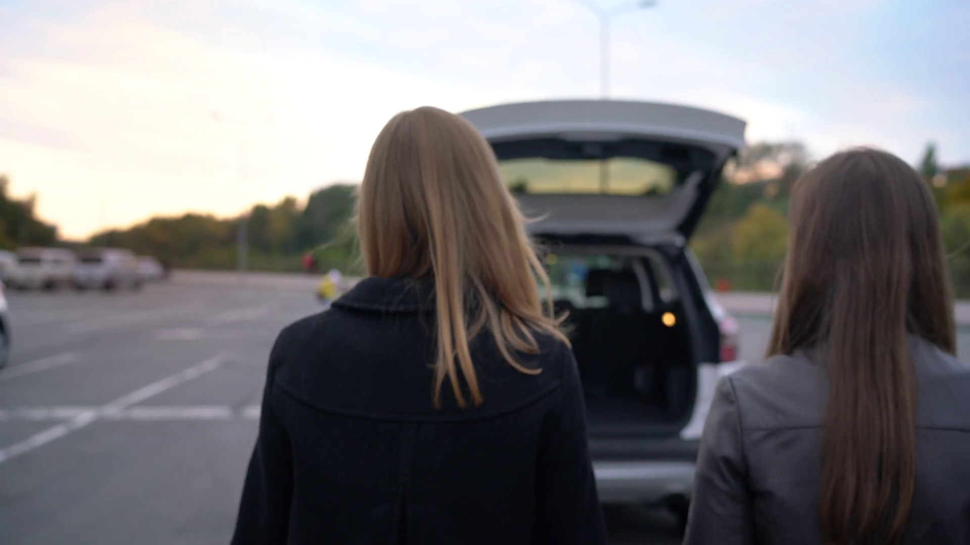 Two Happy Women Shopping Put Bags In Trunk Stock Footage SBV-328533996 ...