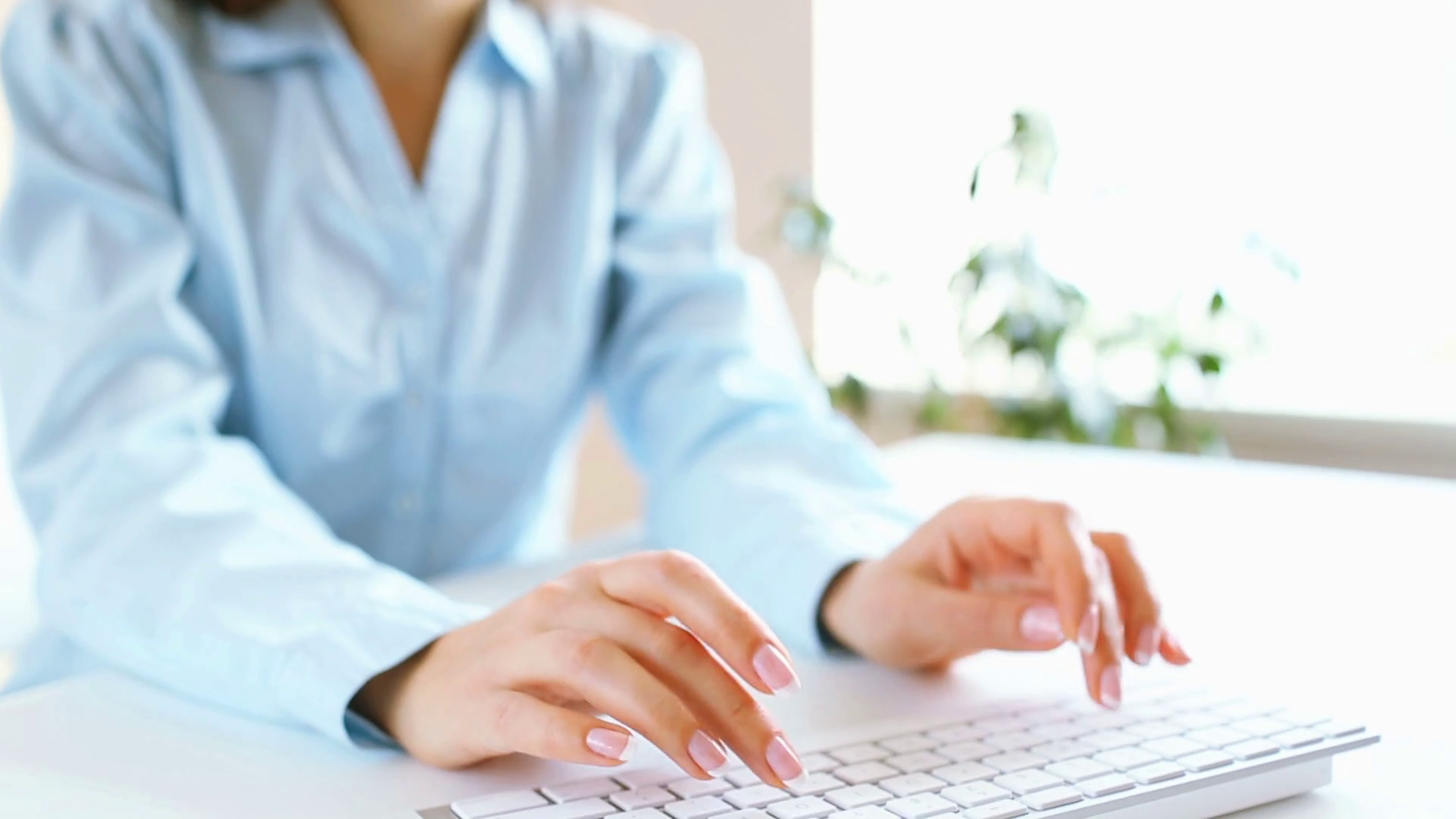 Woman Office Worker Typing On Keyboard Stock Footage SBV-306338127 ...