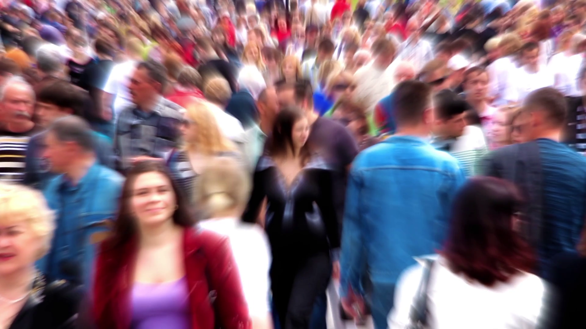 Crowd Of People Color Version With Blur Stock Footage SBV-304899577 ...