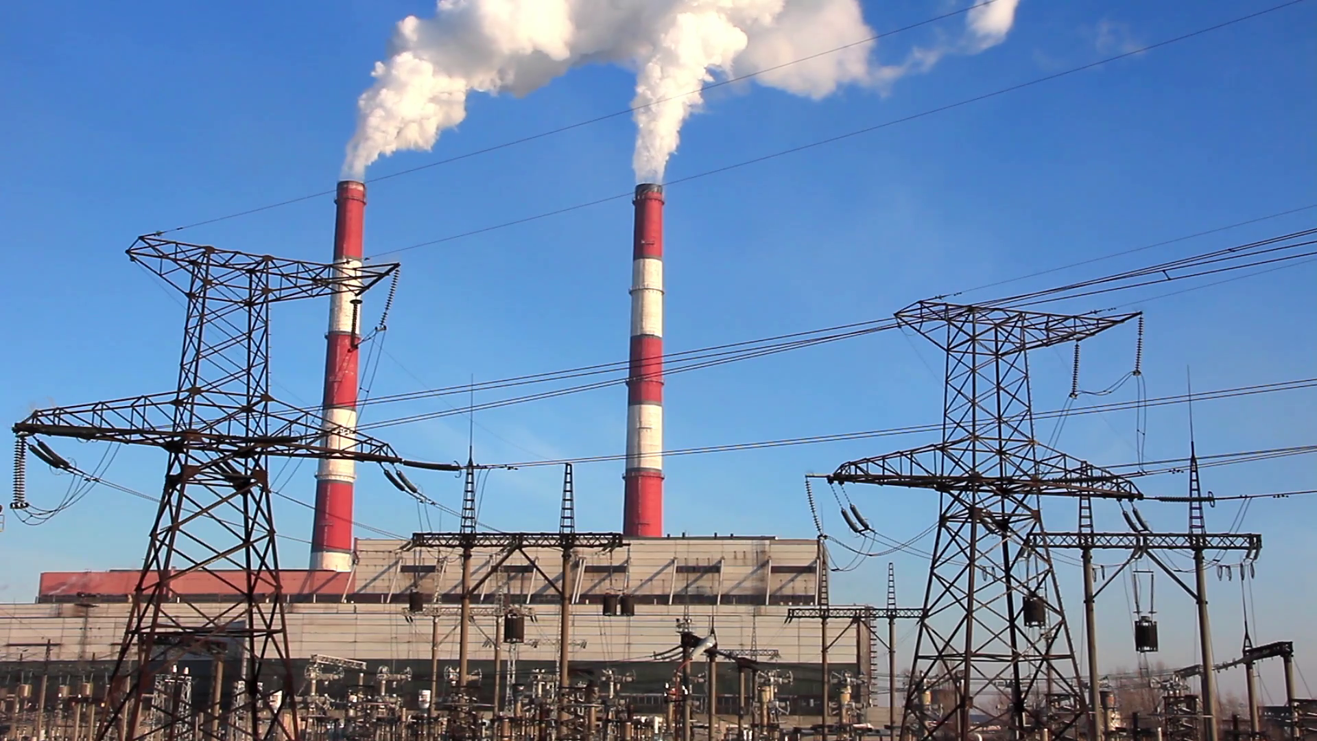 Heat Electropower Station With Big Red Stock Footage SBV-304825322 ...