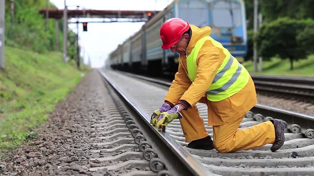 Railway Track Worker Stock Footage: Royalty-Free Video Clips - Storyblocks