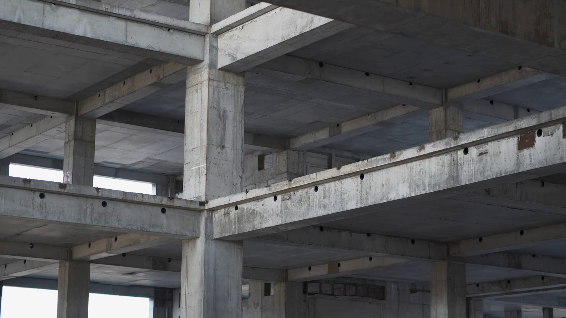 Frame Of Unfinished Concrete Construction Stock Footage SBV-346802415 ...