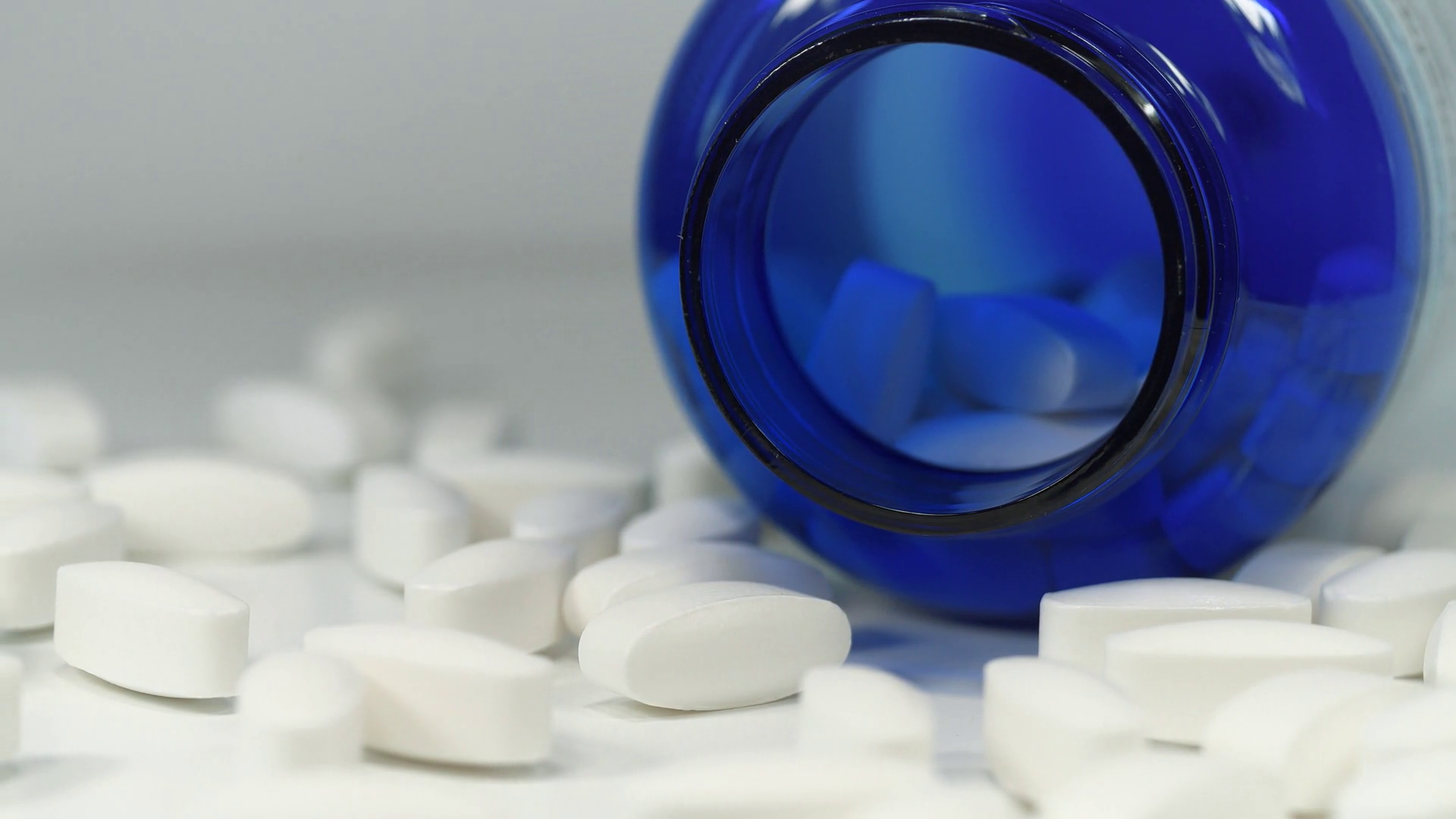 Big White Pills Scattered On Table Overdose Stock Footage SBV-348544852 ...