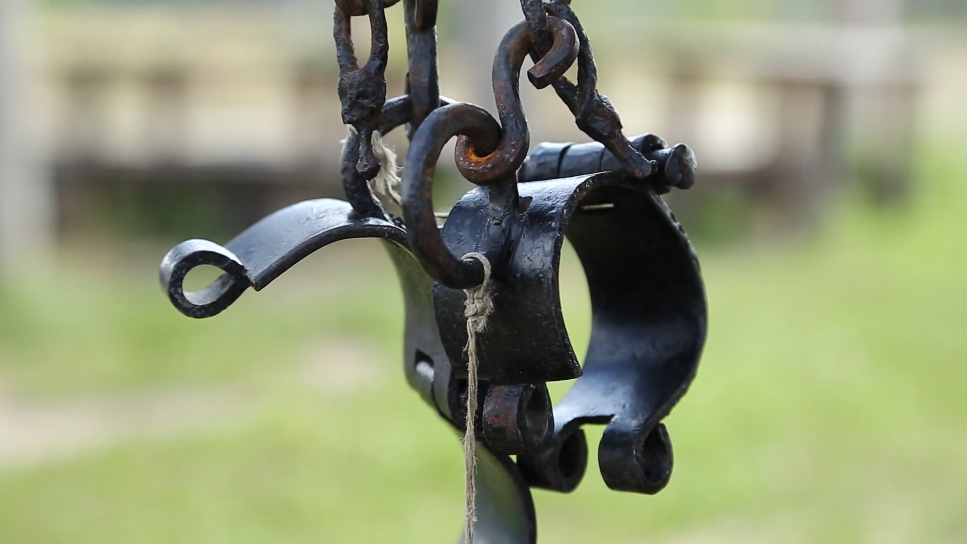 Ancient Hammered Fetters Old Black Iron Stock Footage SBV-313838032 ...