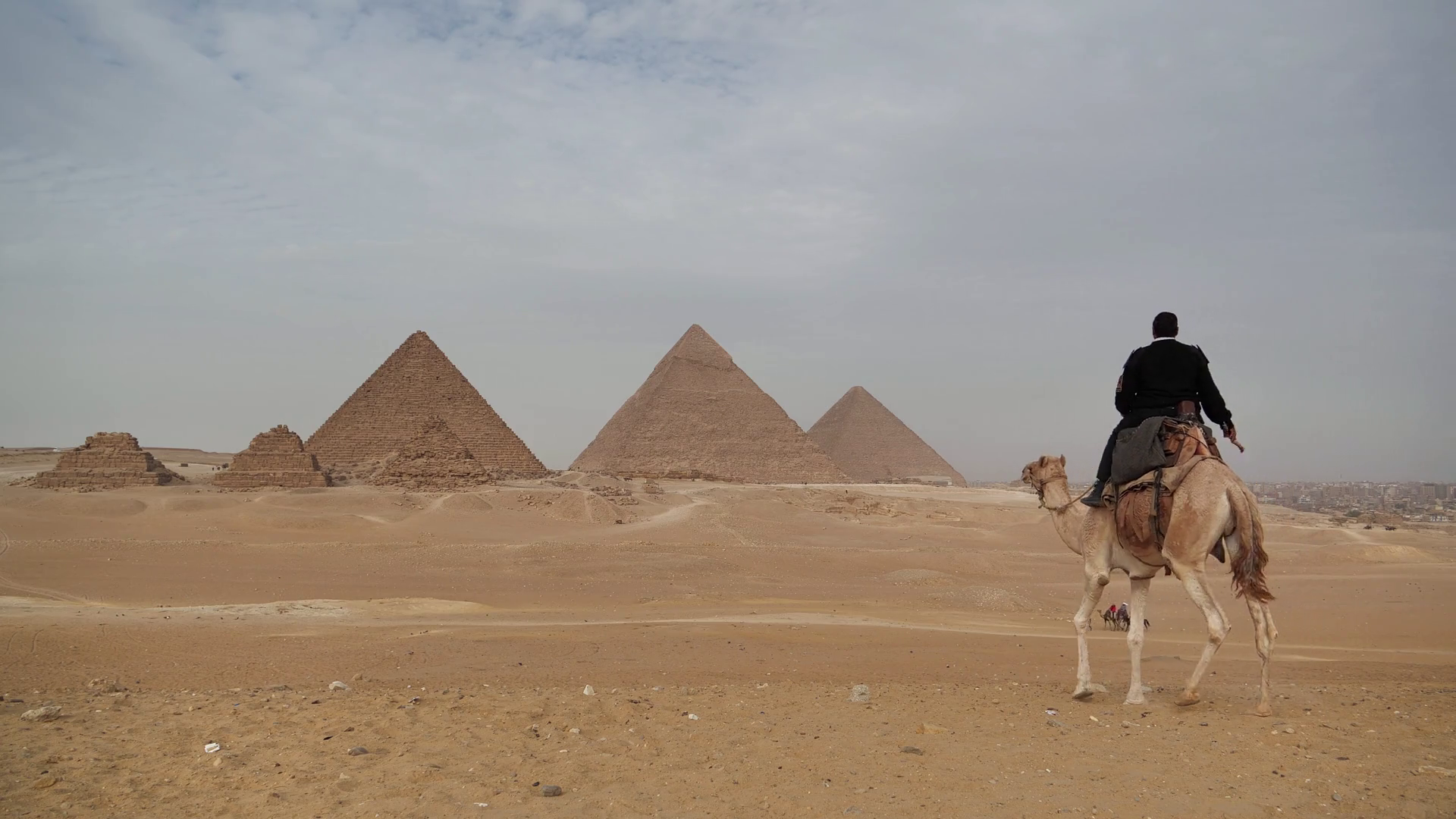 Great pyramids at Giza city, near Cairo, Egypt Stock Video Footage ...