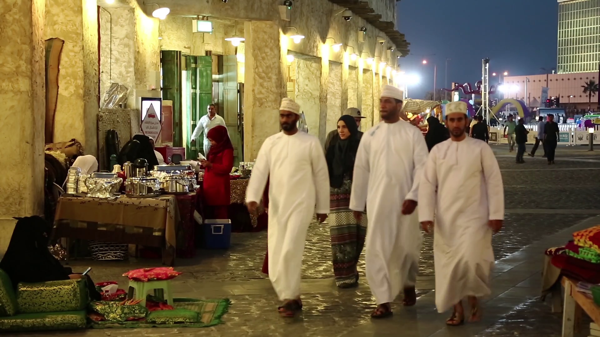 People at Souq Waqif, eastern bazaar in Doha, Qatar Stock Video Footage ...