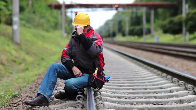 Railway Track Worker Stock Footage: Royalty-Free Video Clips - Storyblocks