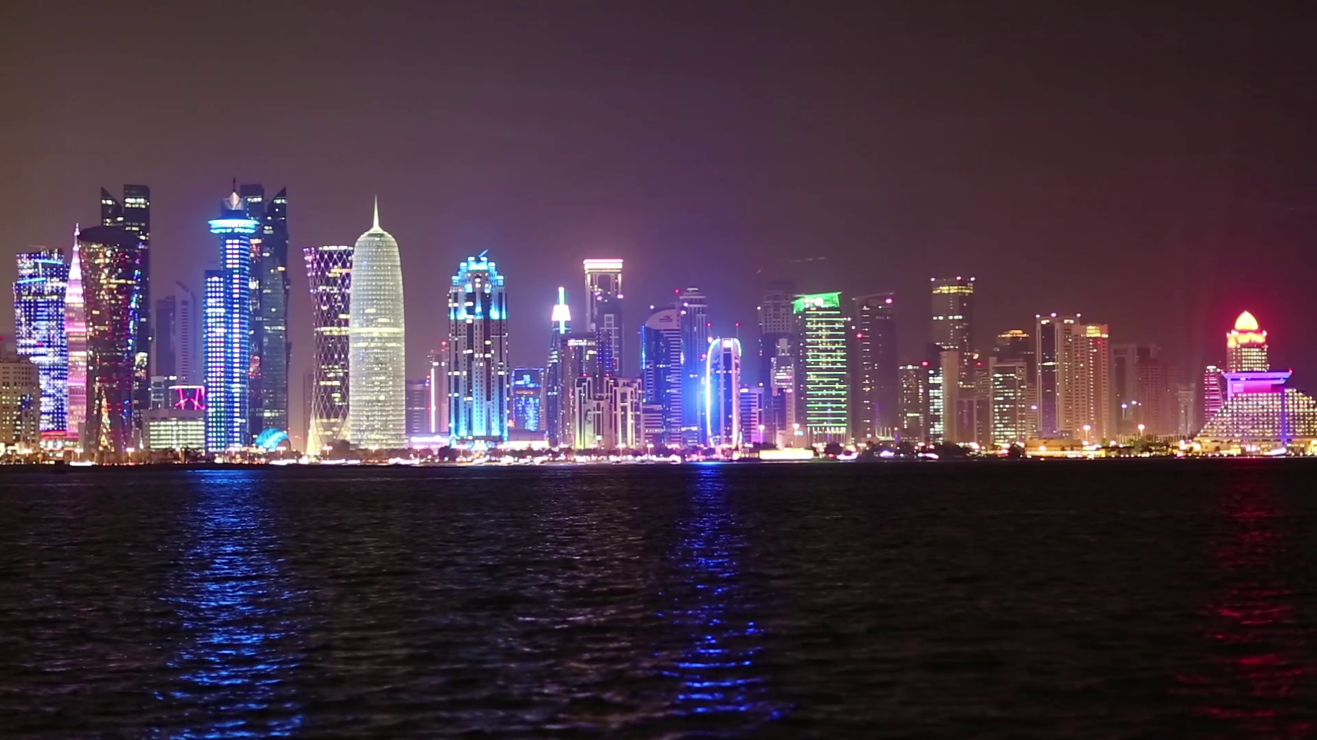 View On Skyscrapers In Doha Downtown Qatar Stock Footage SBV-324857373 ...