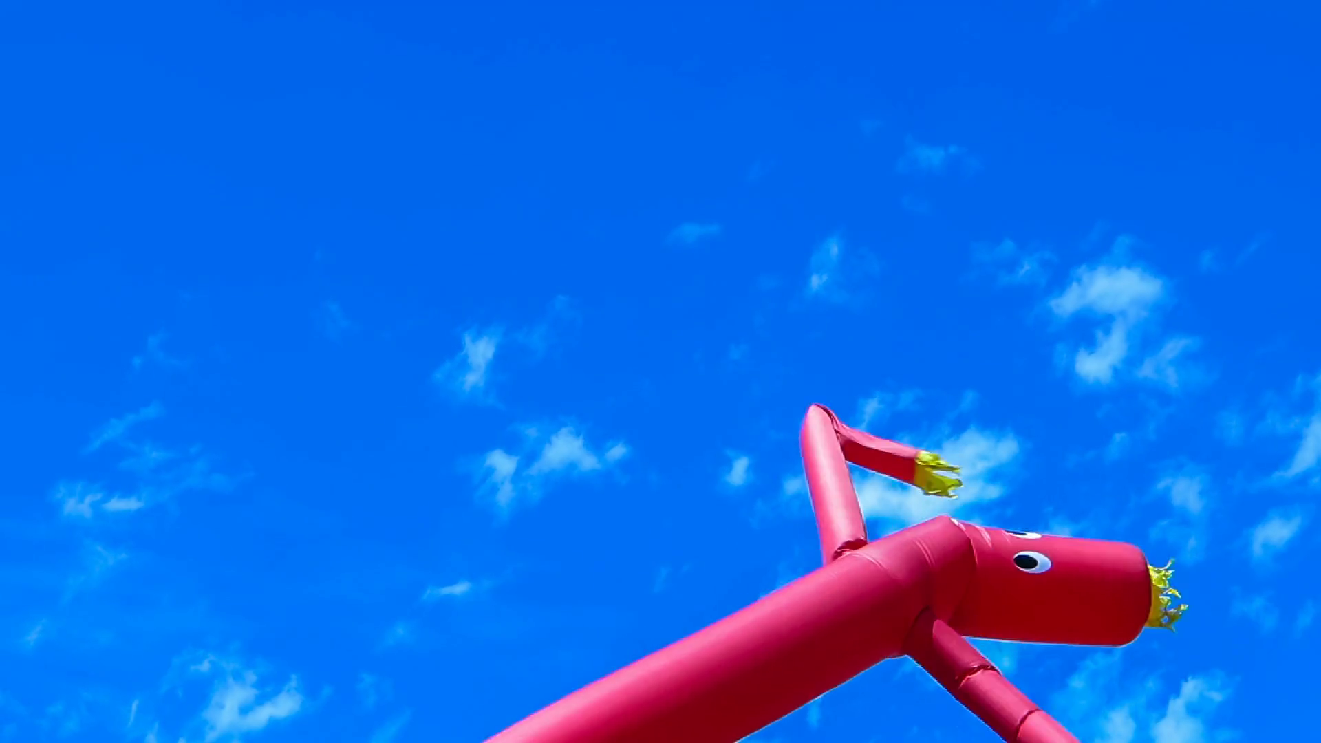 Red air dancer dancing against a blue sky Stock Video Footage 00:30 SBV ...