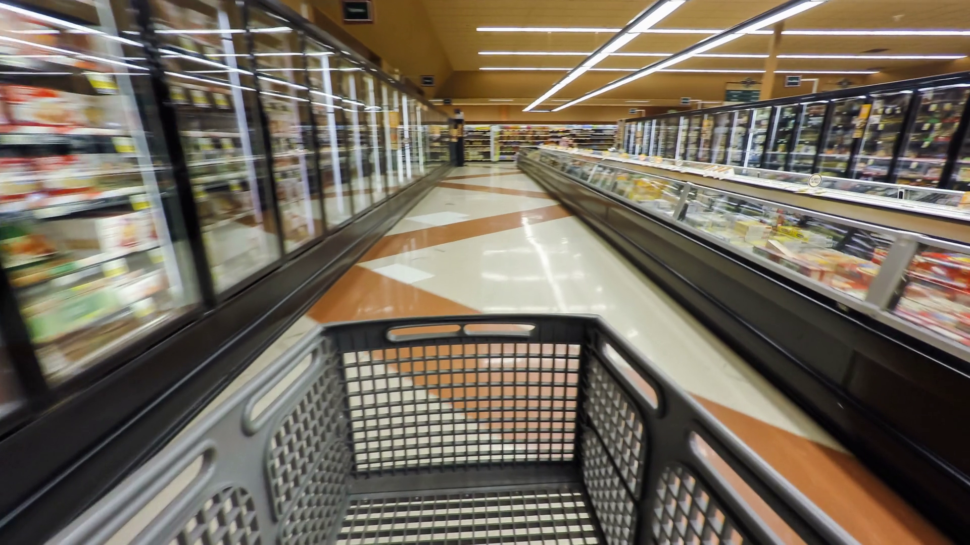 Shopping Cart Moving Down Supermarket Isle Stock Footage SBV-307275471 ...