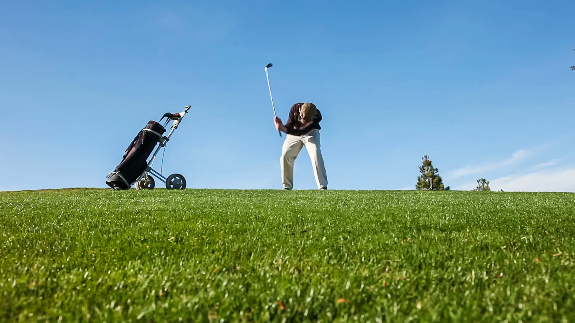 Temperamental golfer throwing a tantrum on the course Stock Video ...