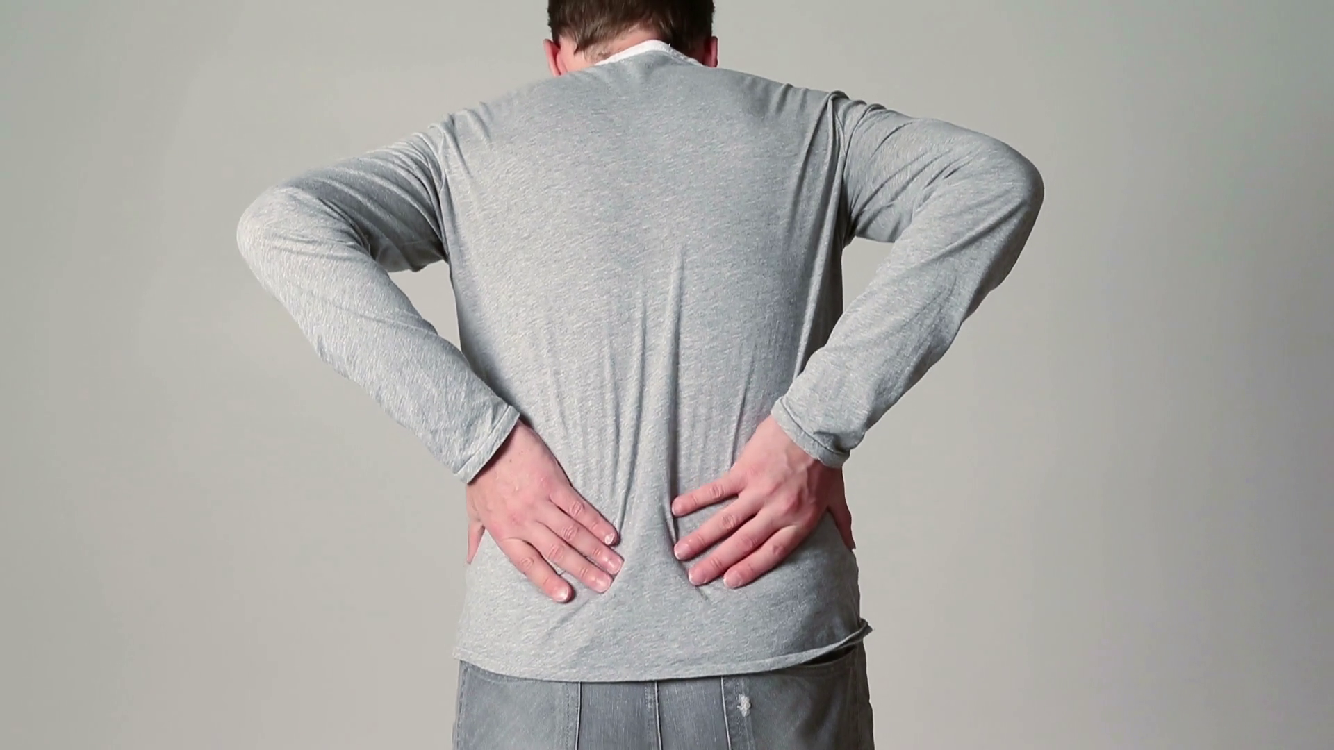 Adult Male Experiencing Back Pain Vigorously Stock Footage SBV ...