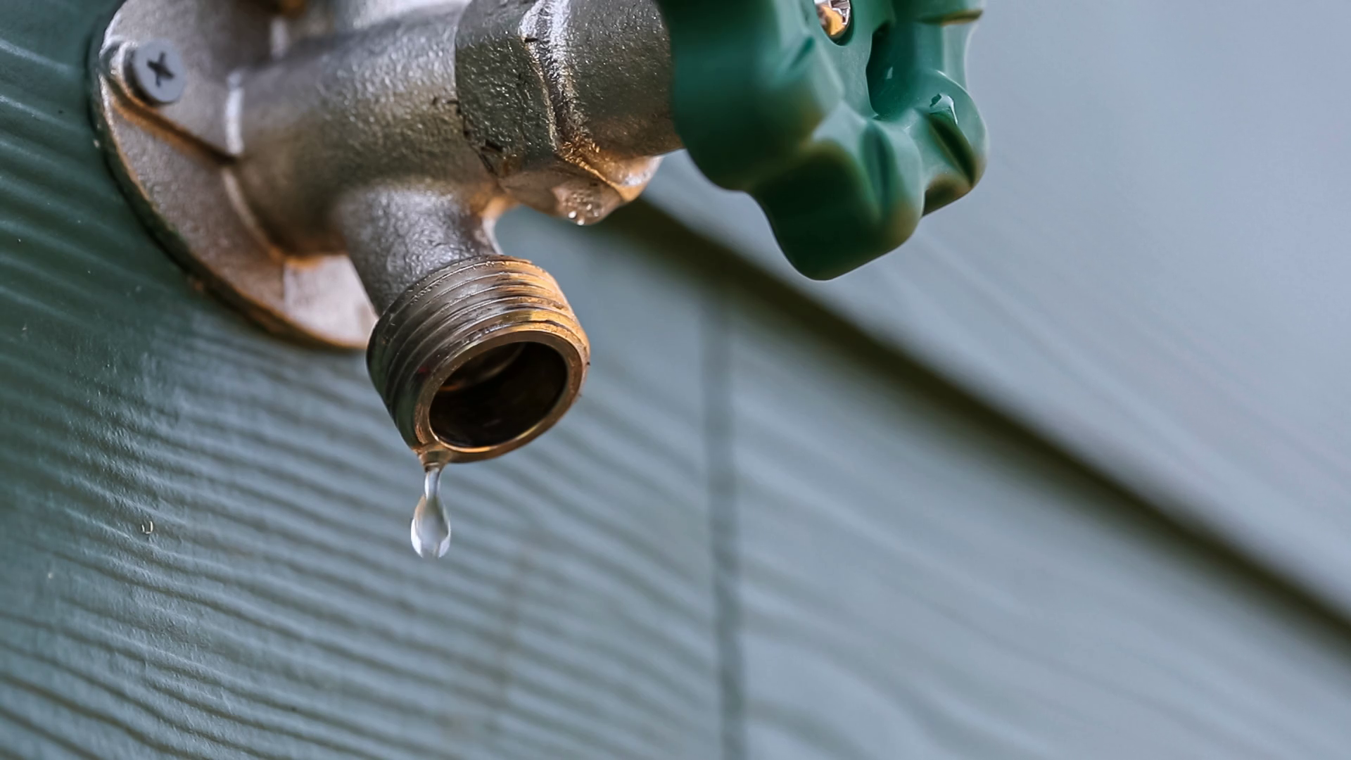 Leaky Water Spigot Attached To Outside Of Stock Footage SBV-348613299 ...