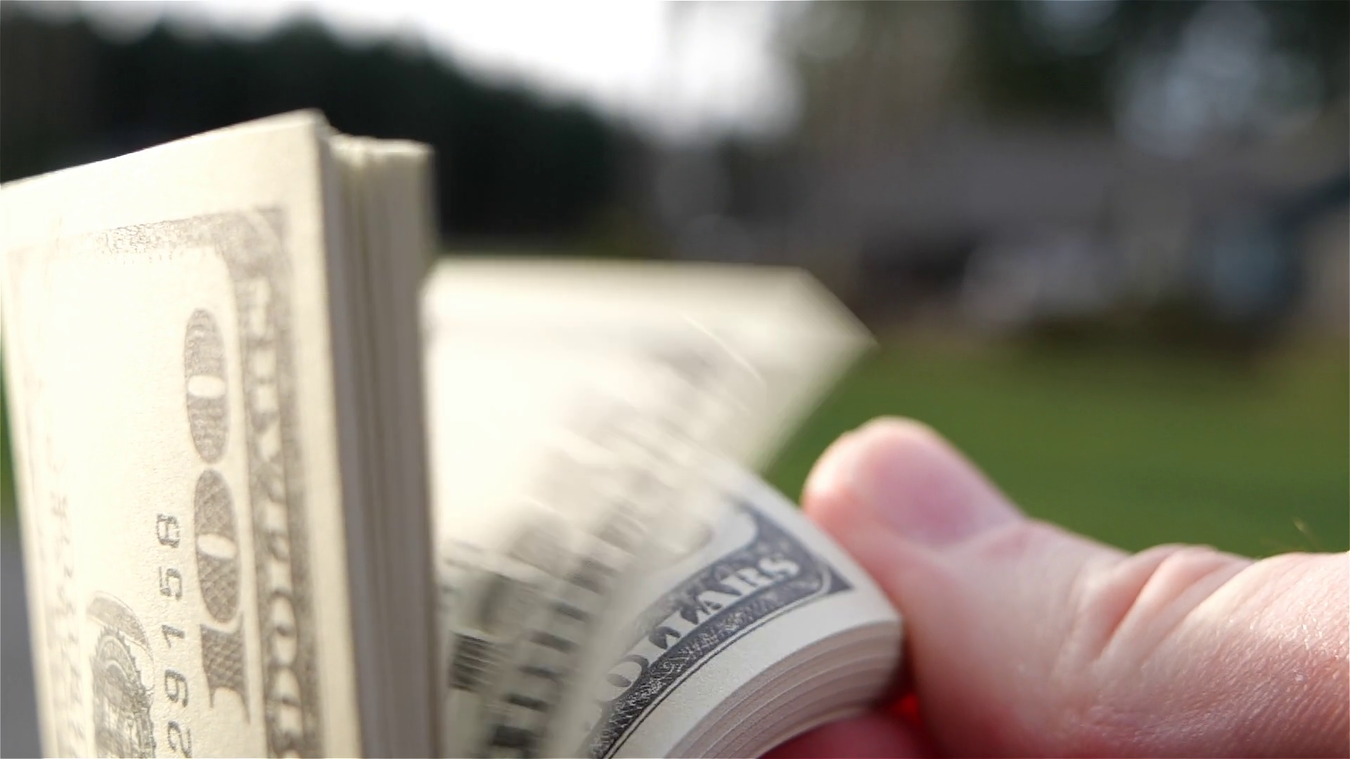 Close-up Of Male Hand Flipping Through Stack Stock Footage SBV ...