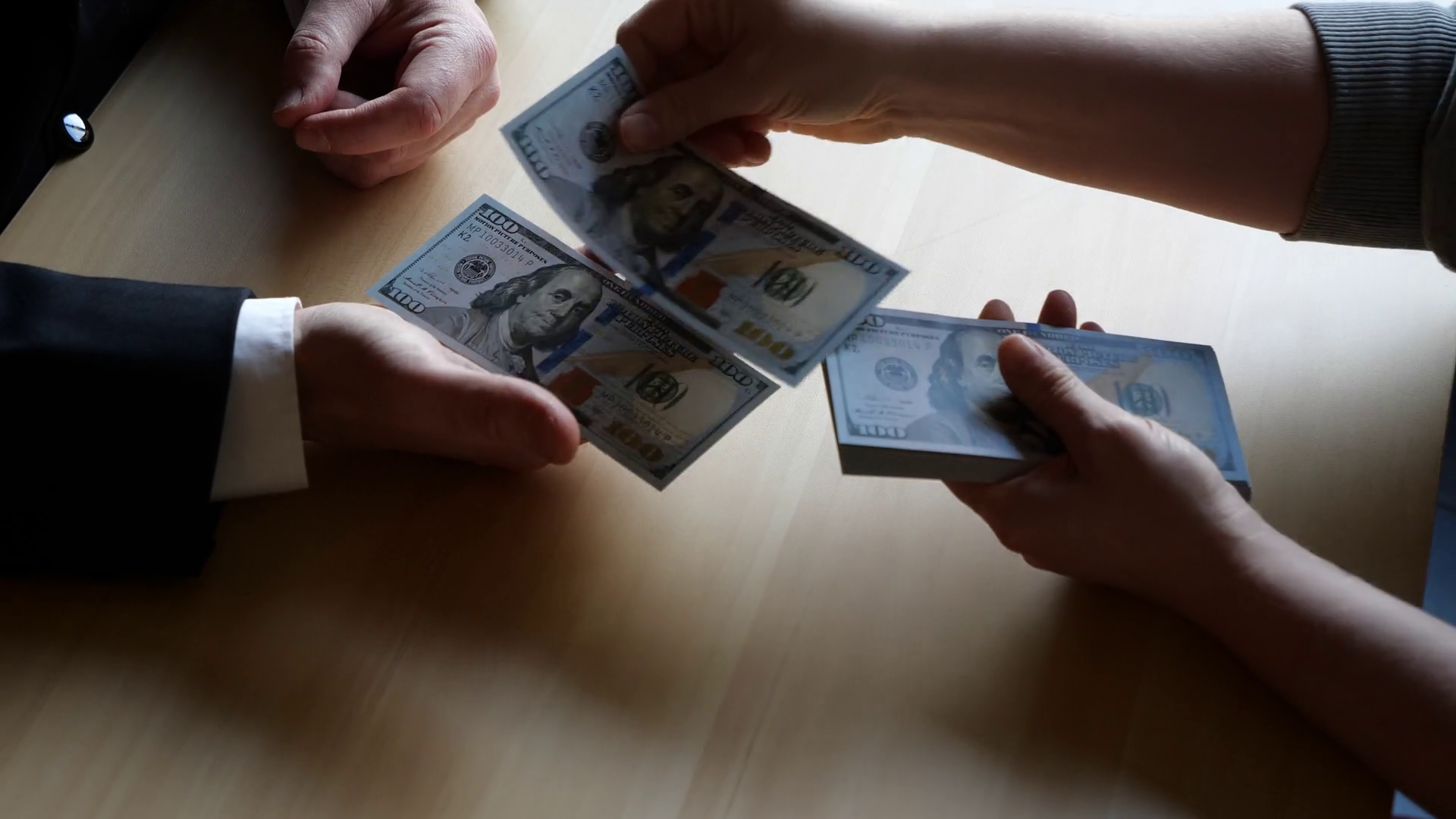 Greedy Banker Collecting Payment Woman Stock Footage SBV-339007917 ...