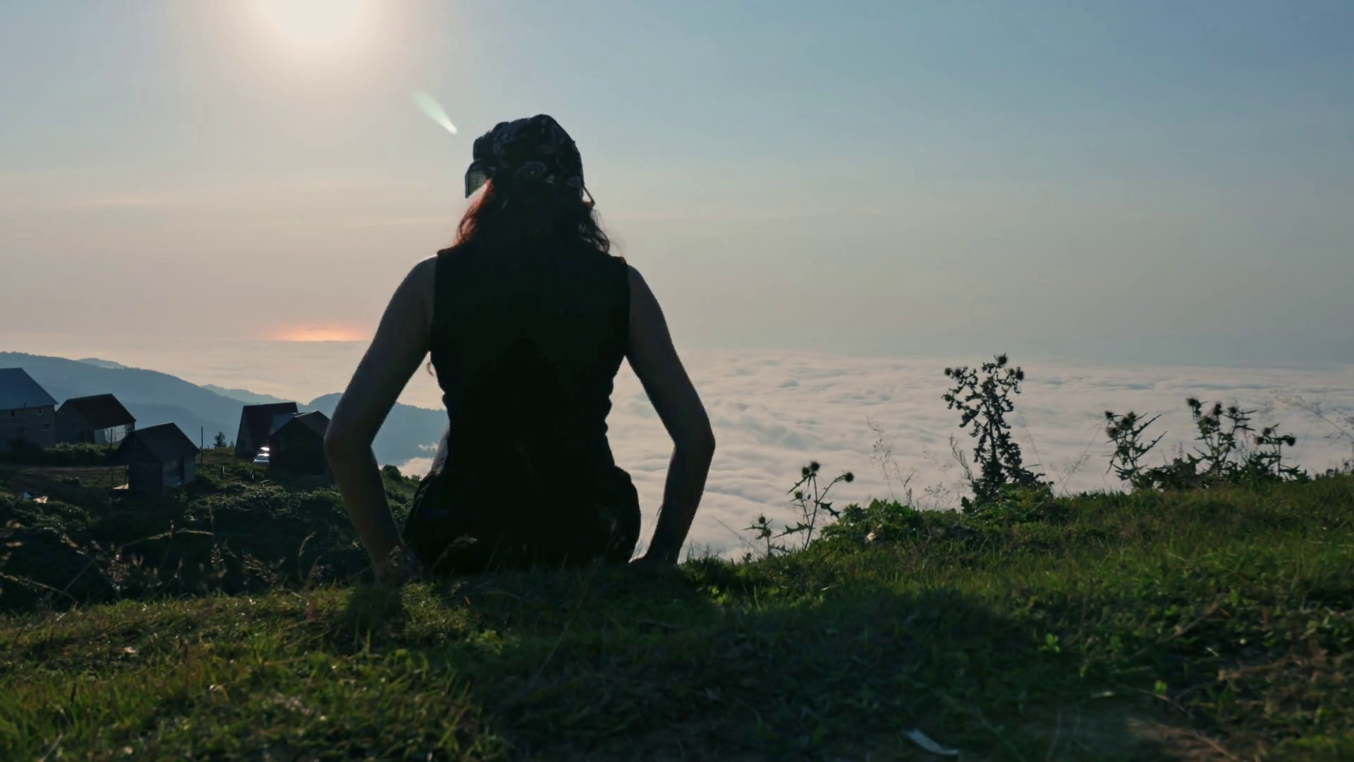 Time-lapse Girl Watching Clouds From Above Stock Footage SBV-351809105 ...