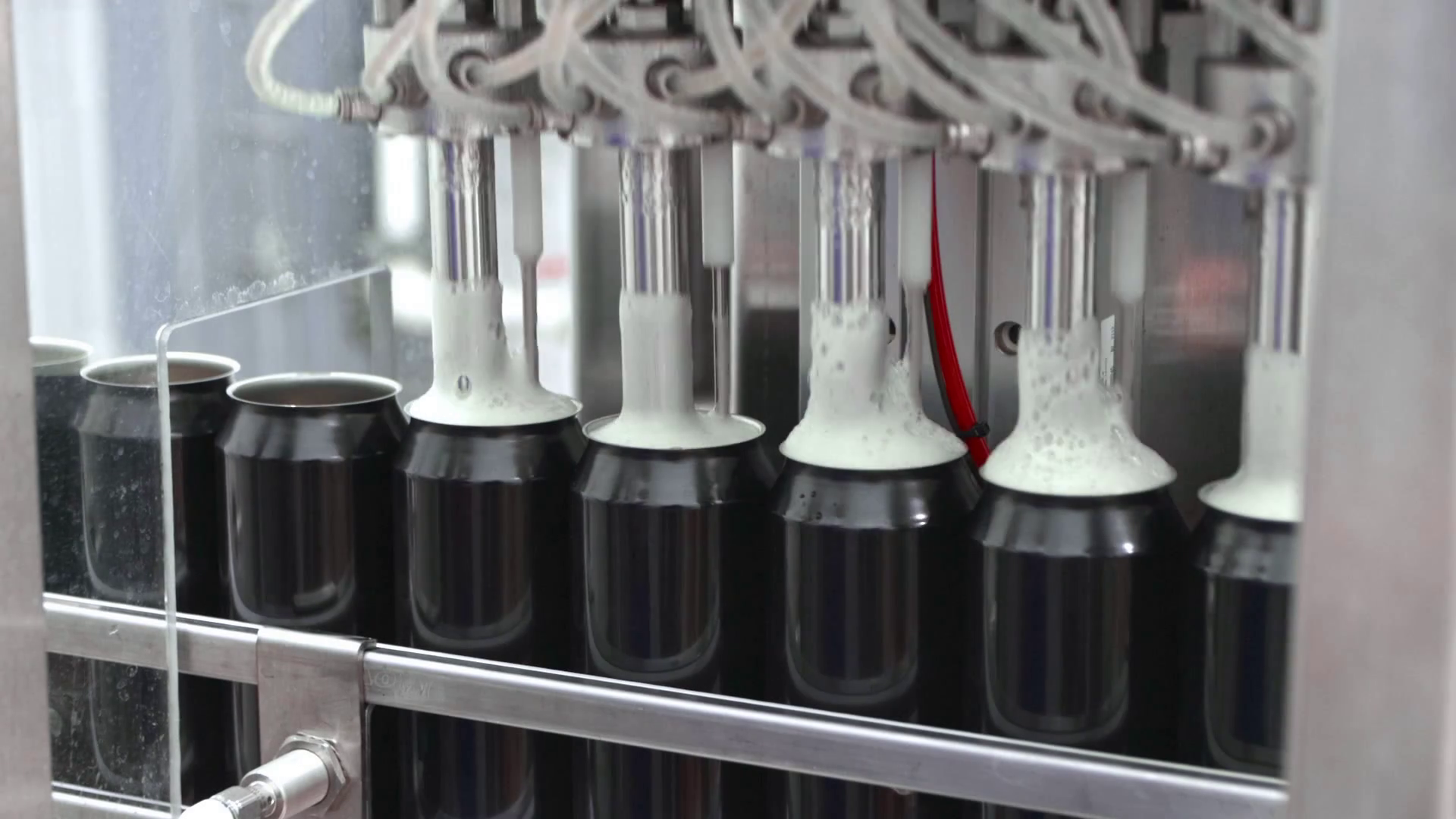Filling Black Cans On Brewery Conveyor Stock Footage SBV-348371269 ...