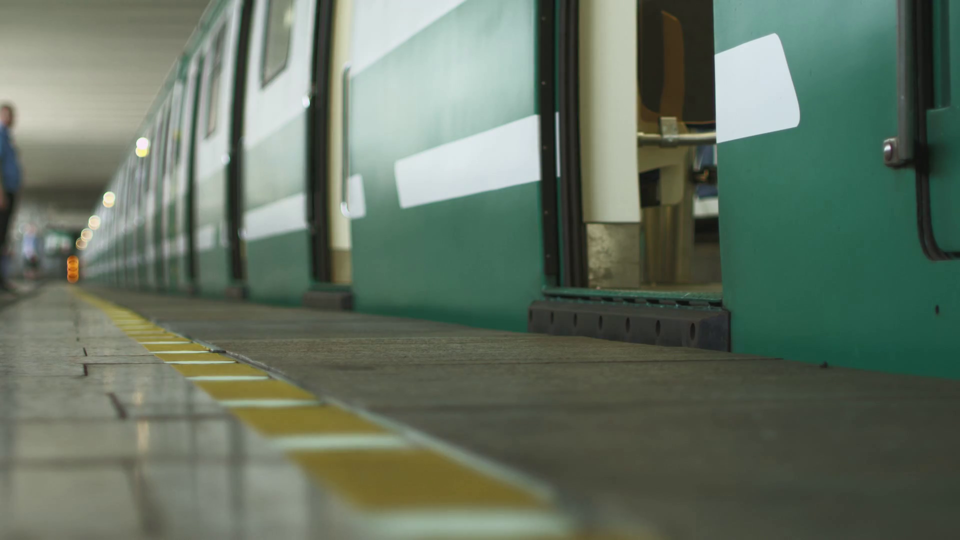 A Green Train In Subway Stock Footage SBV-331031437 - Storyblocks