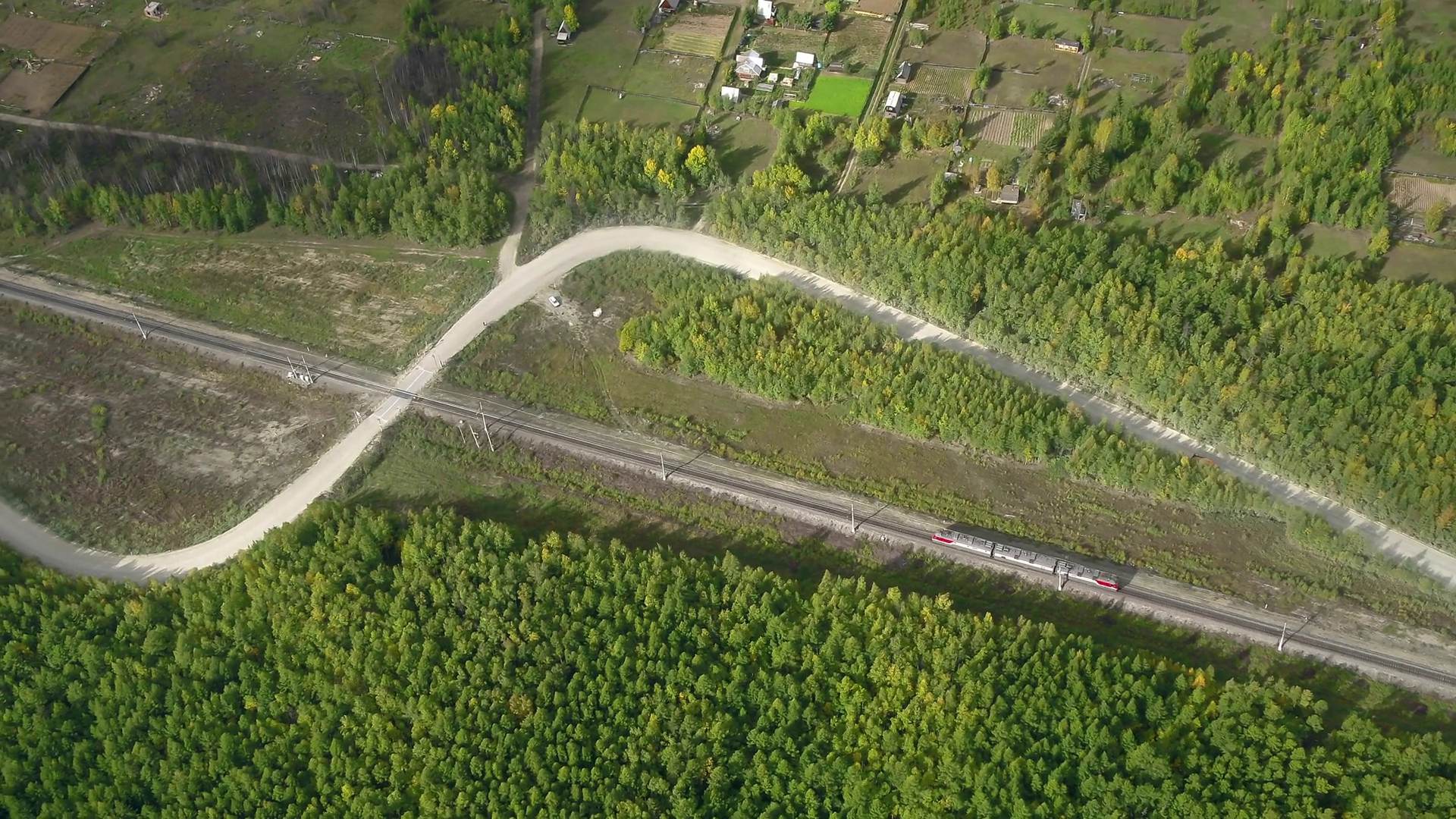 A Locomotive Is Moving Through Forest Stock Footage SBV-331034654 ...