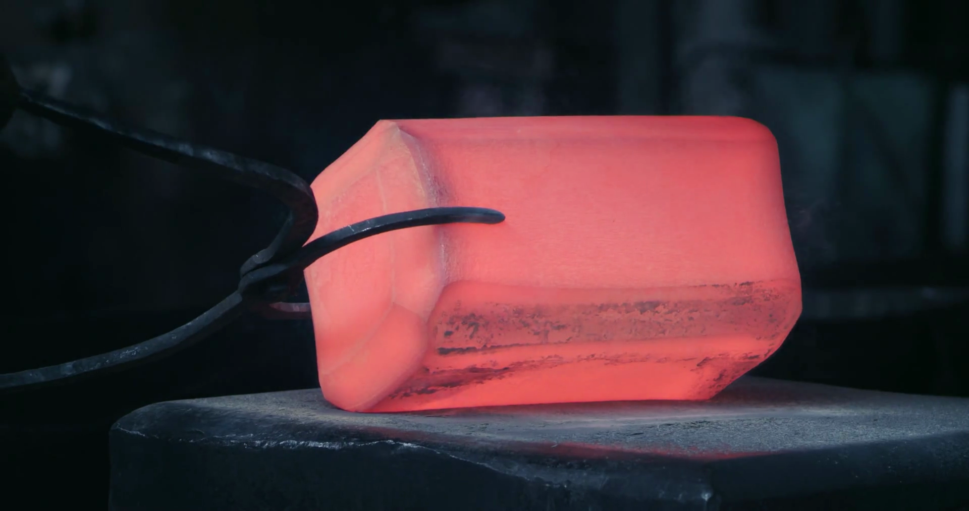 A Powerful Hammer Strikes Heated Metal Stock Footage SBV-314919134 ...